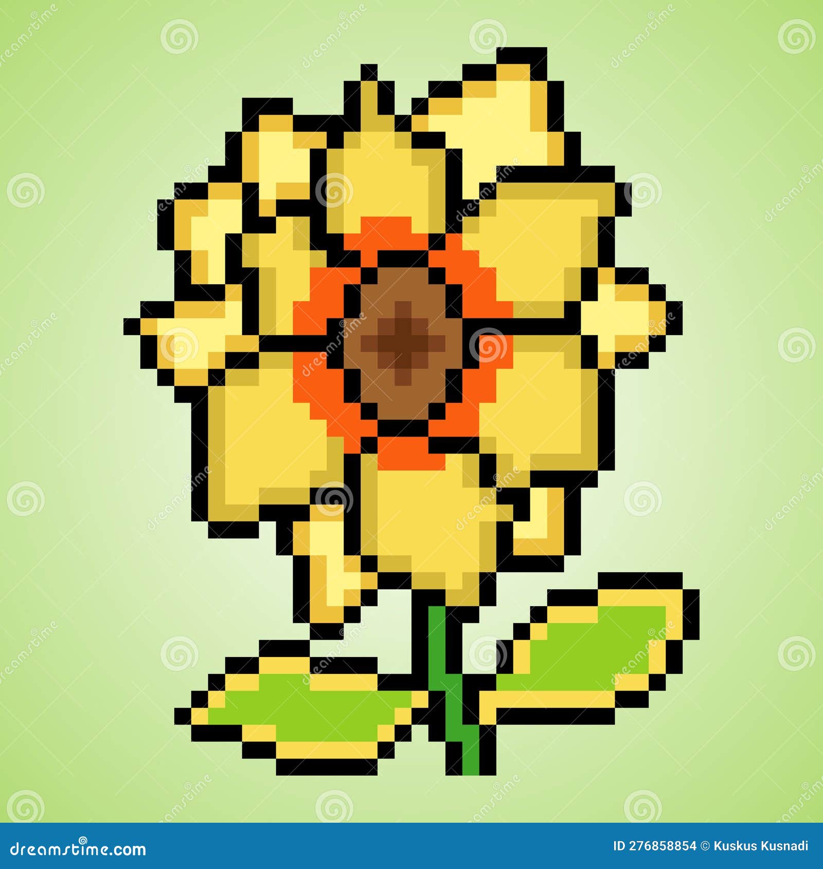 Sunflower icon pixel art stock illustration. Illustration of decoration ...