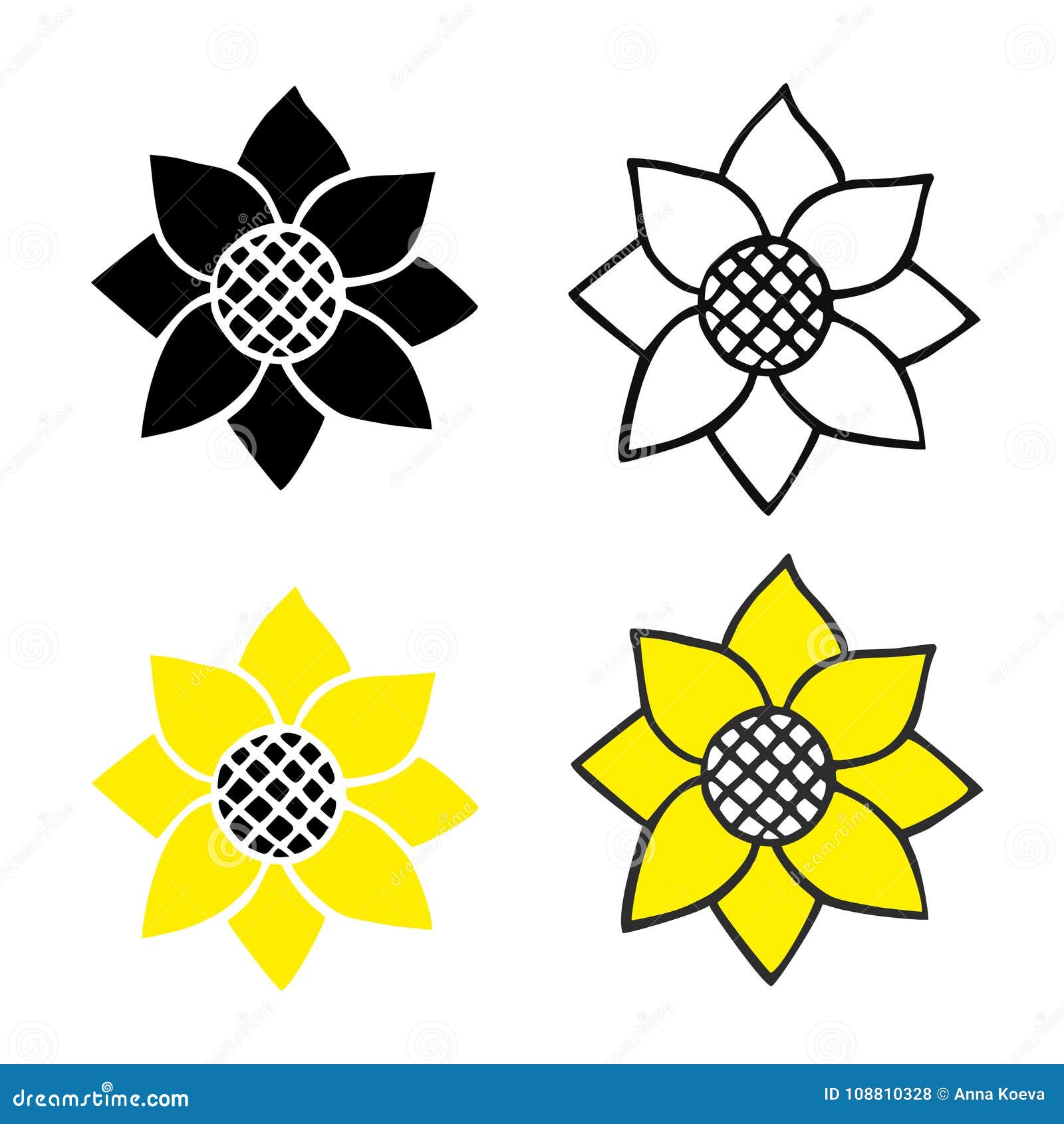 Sunflower, Icon Set, Vector Drawing. Stock Vector - Illustration of ...