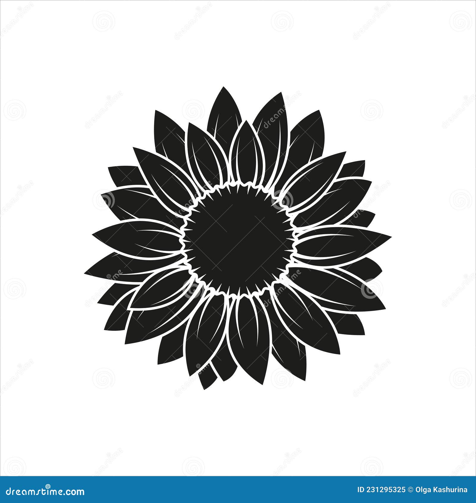 Sunflower Icon on White Back Stock Vector - Illustration of magic ...