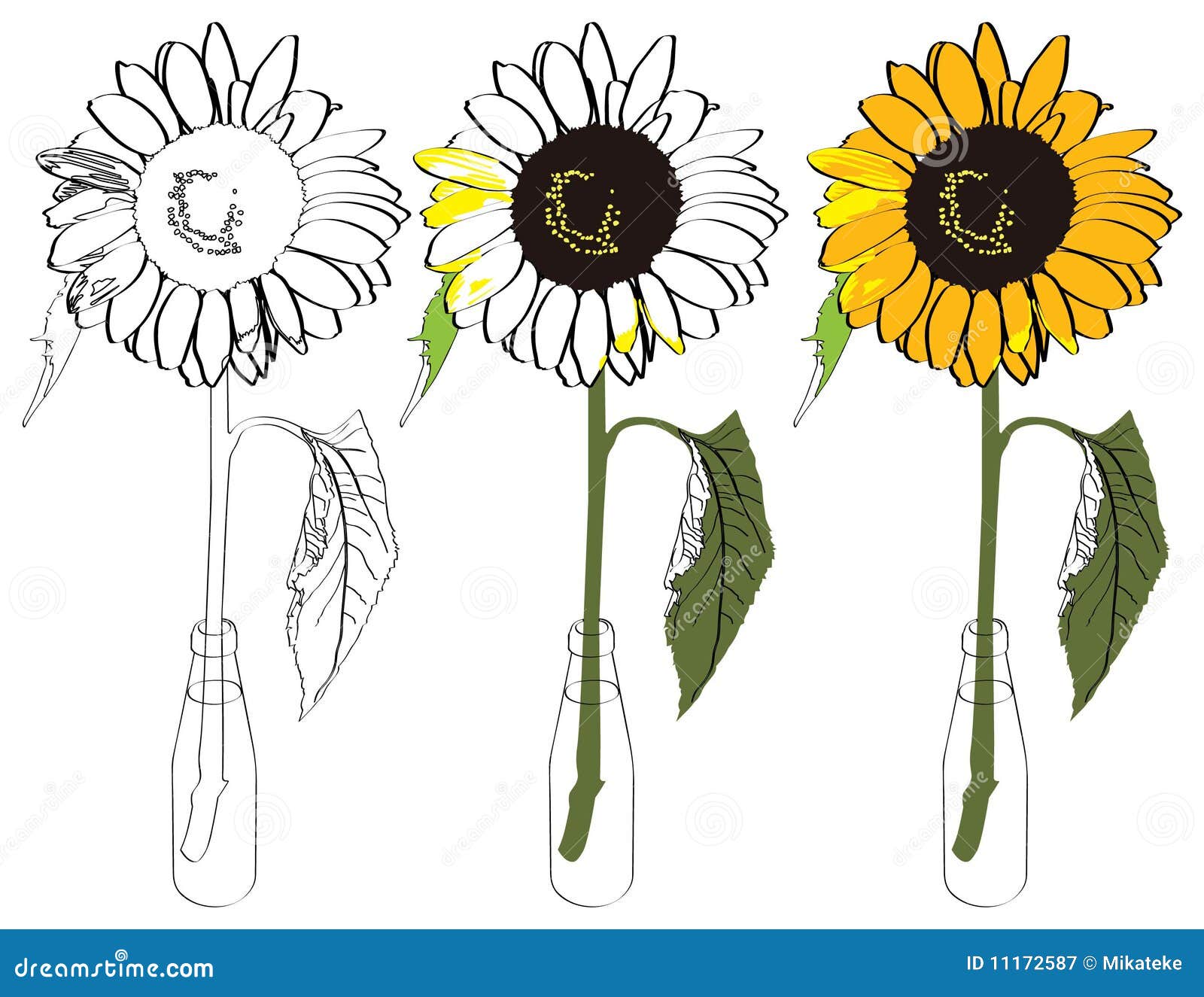 Sunflower Illustration. Sunflower Symbol. Sunflower Sign. Cartoon ...