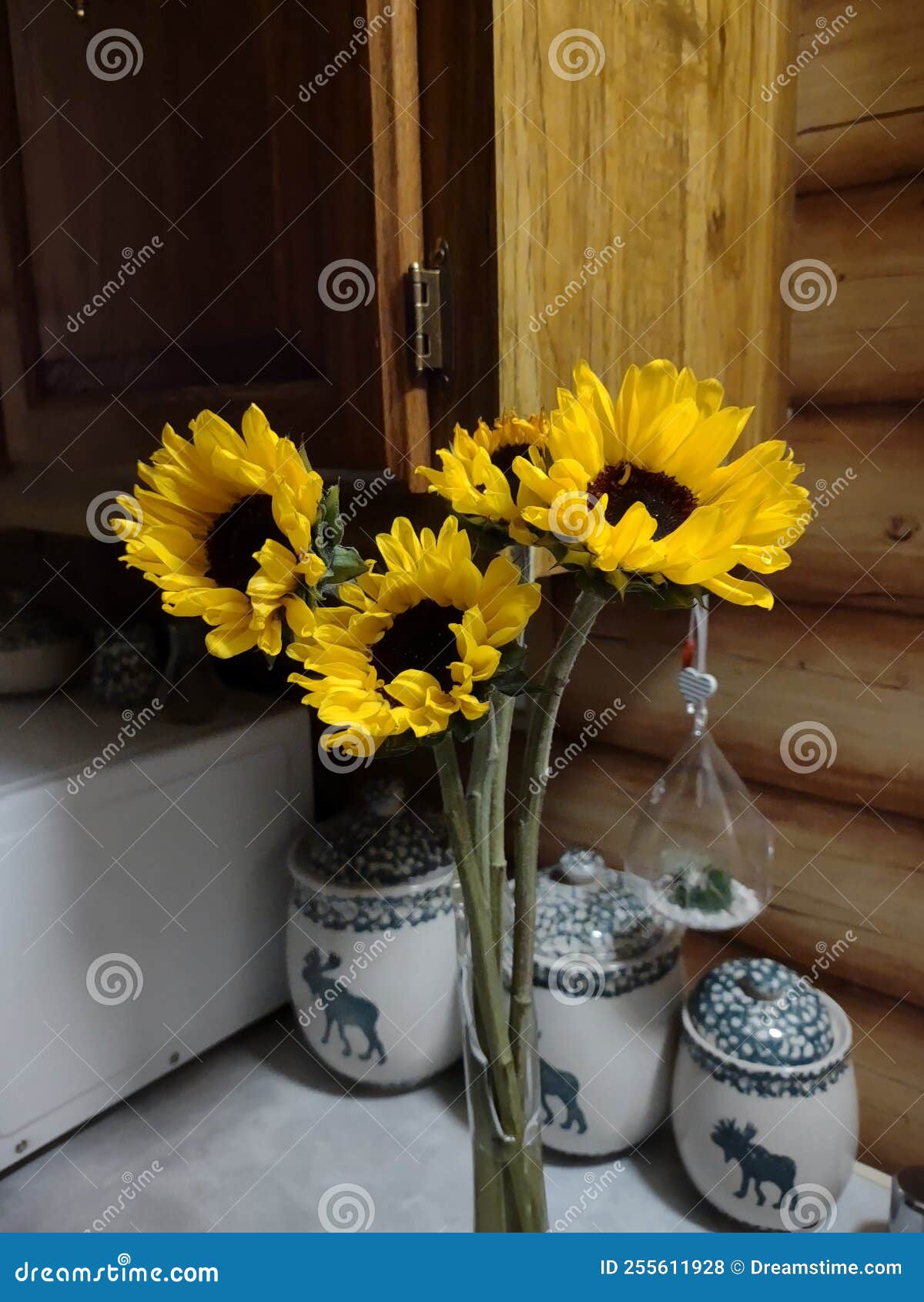 Sunflower Kitchen Decor stock photo. Image of table - 255611928