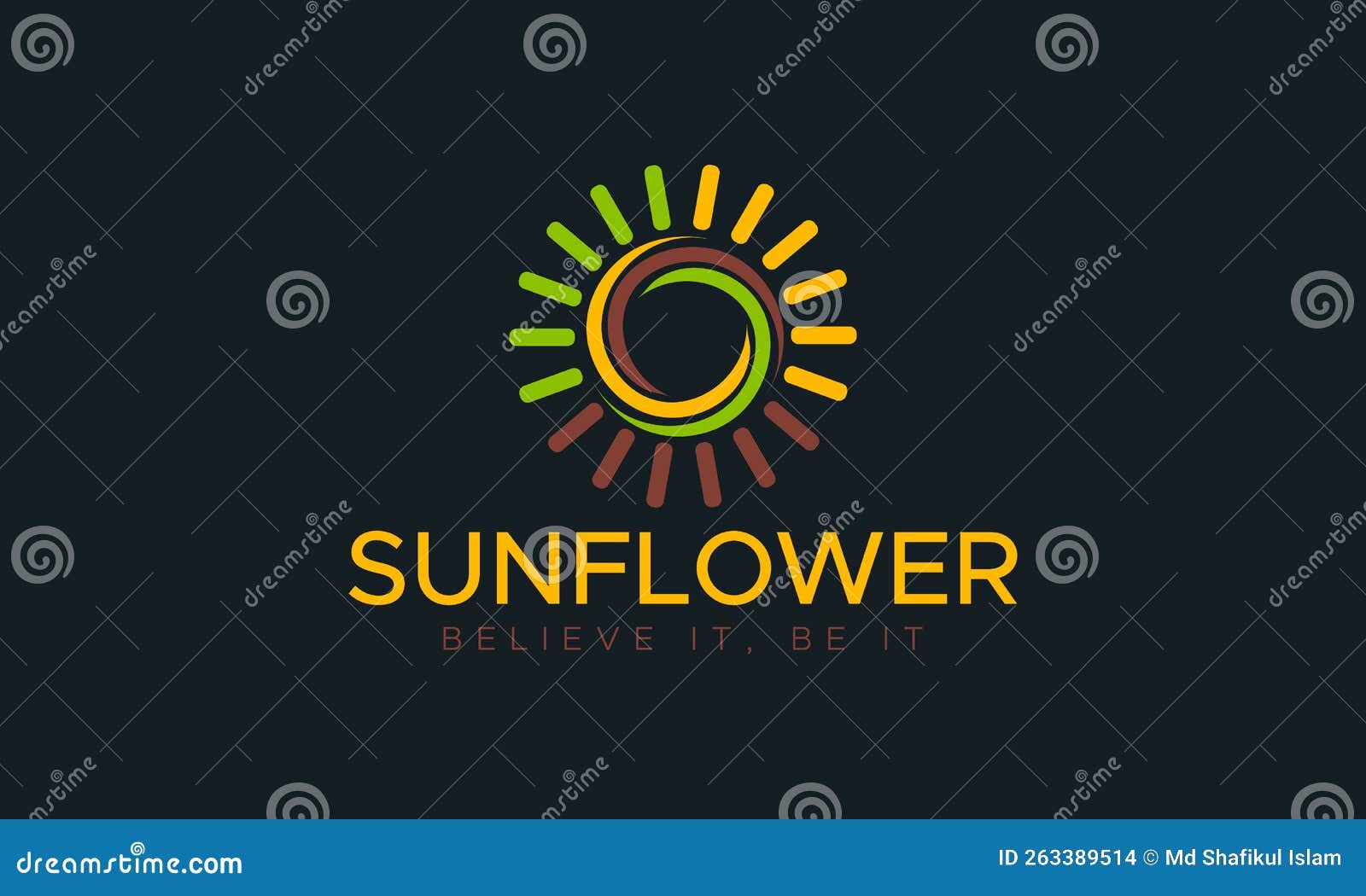 Sunflower Logo Design Premium Vector Template Stock Illustration ...