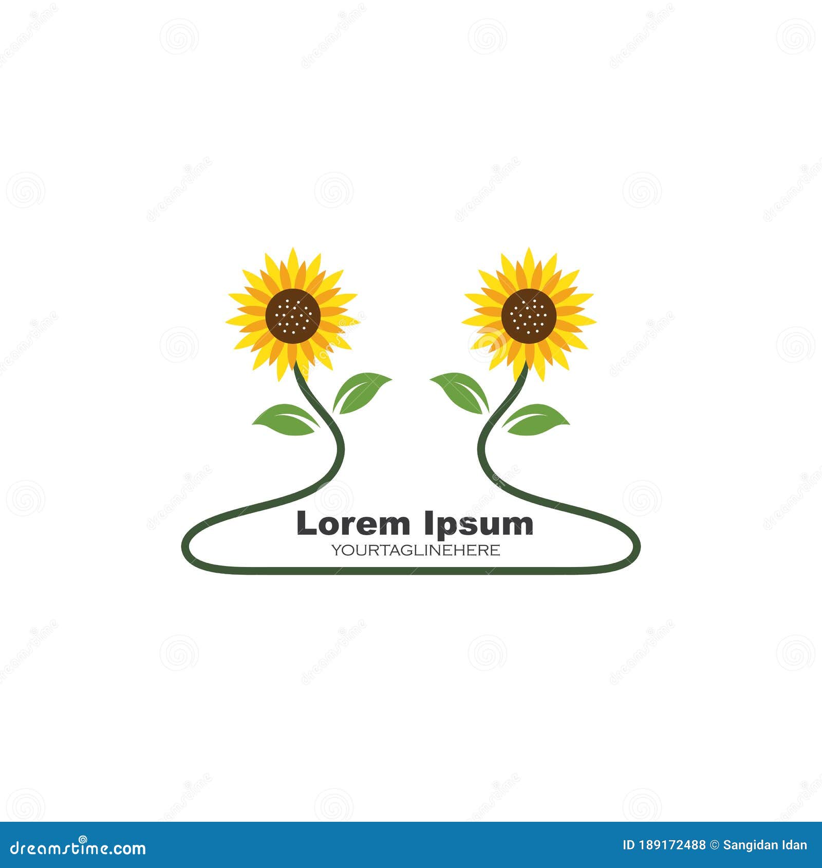 Sunflower logo icon vector stock vector. Illustration of plant - 189172488