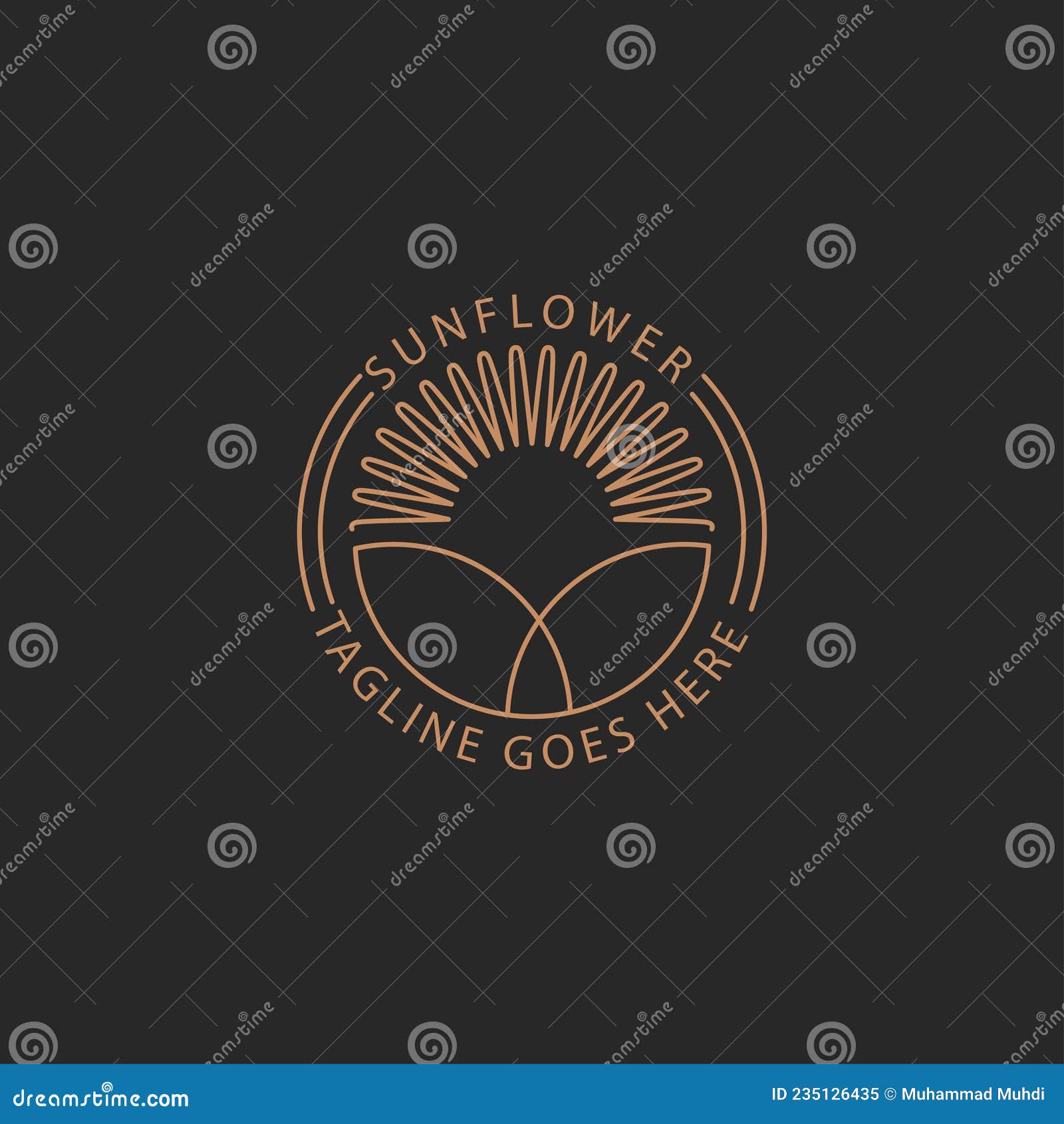 Sunflower Logo with Unique and Vintage Design Stock Vector ...