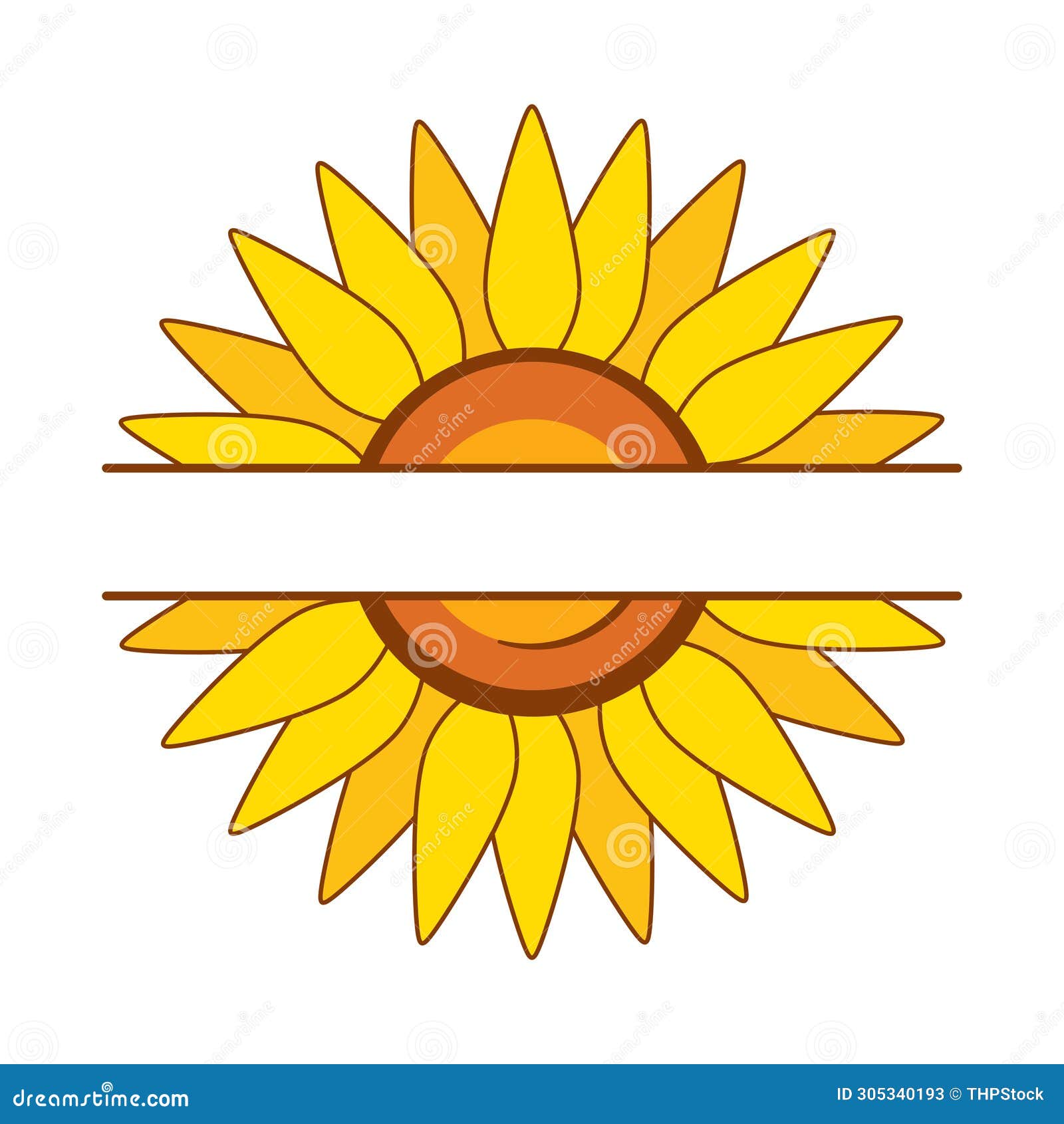 Sunflower Monogram Vector Illustration. Sunflower Graphics Logo, Frame ...