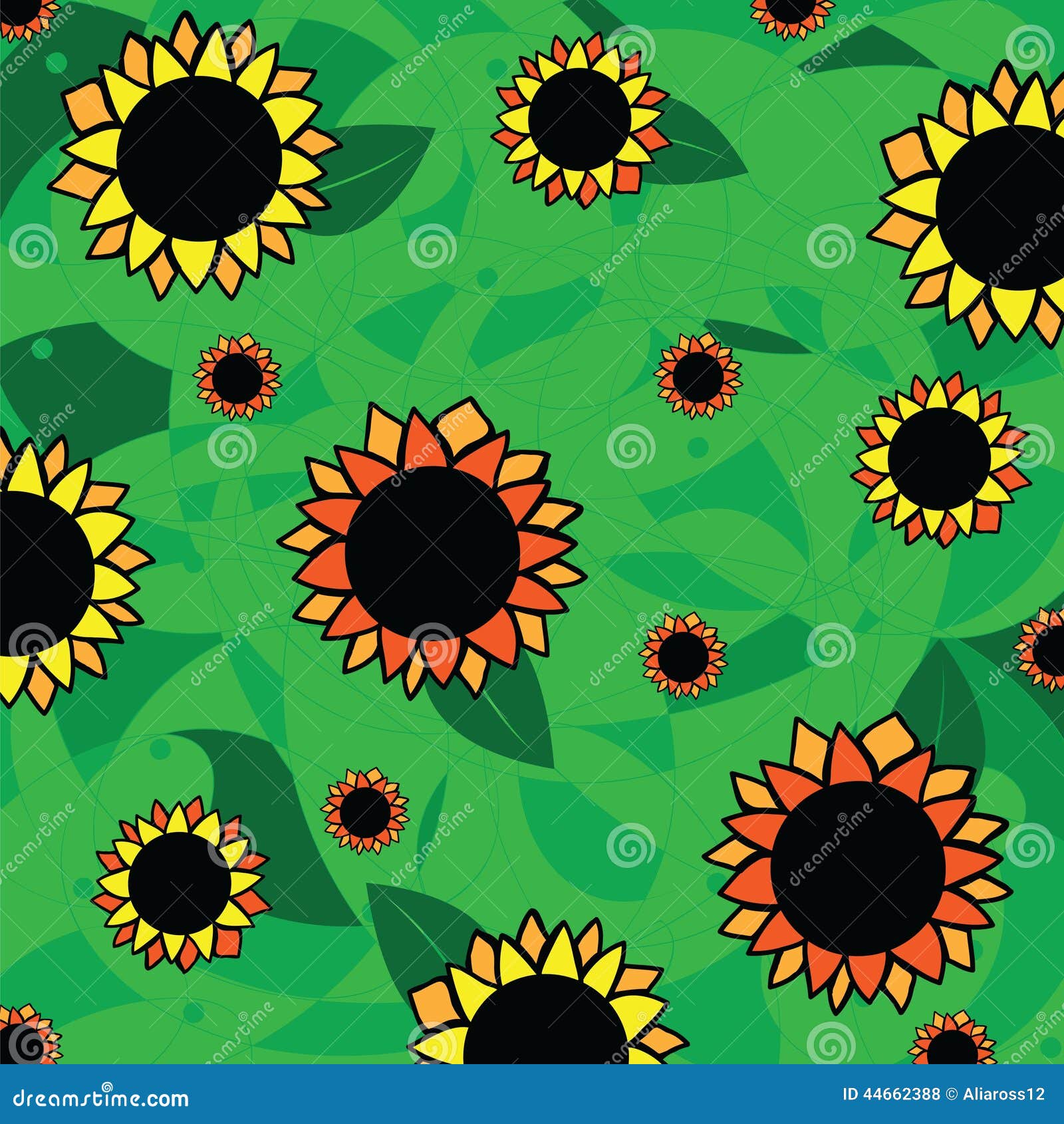 Sunflower Pattern - Abstract Stock Vector - Illustration of landscaped ...