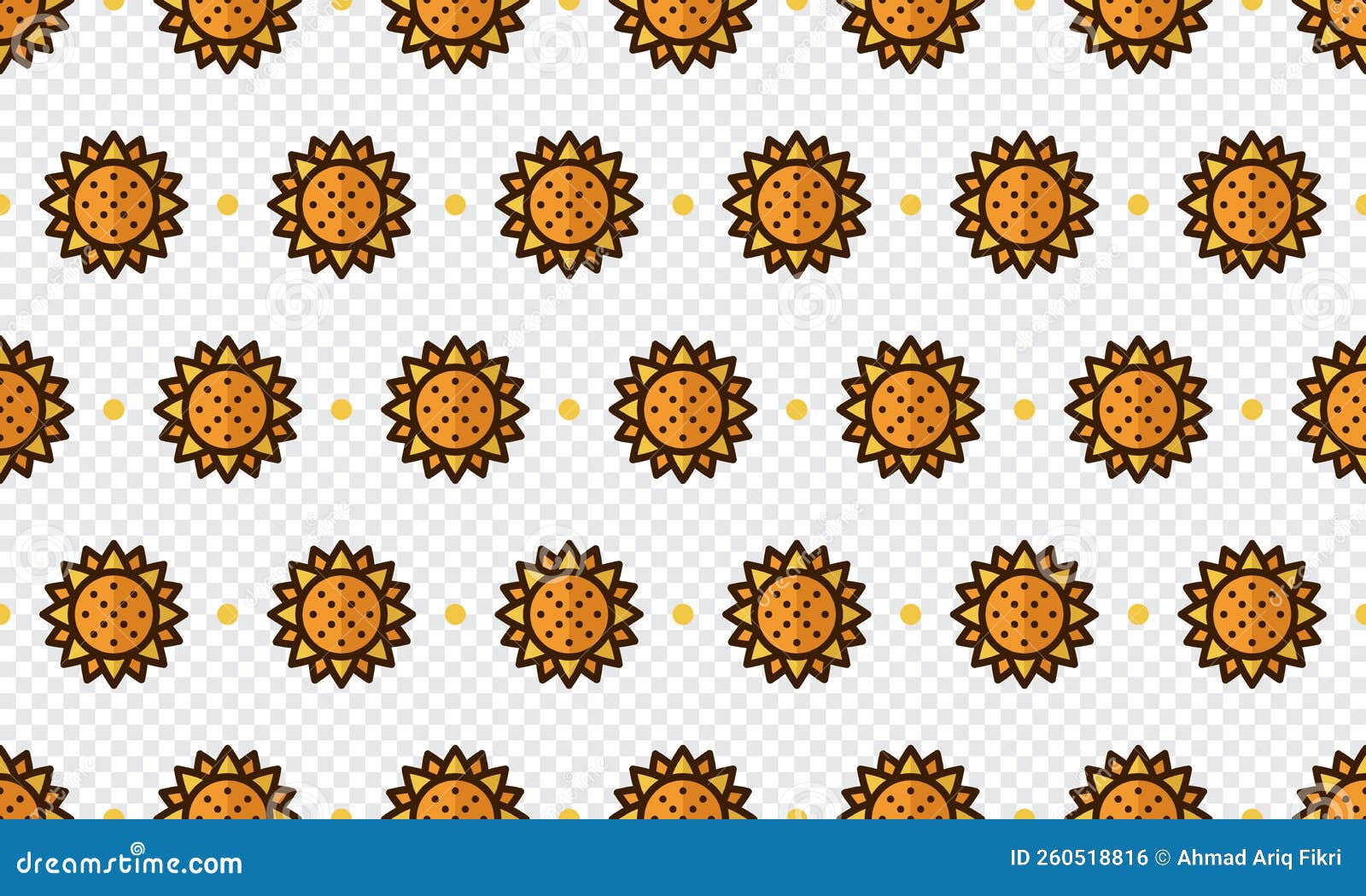 Sunflower Pattern with Cartoon Sunflowers. Seamless Sunflower ...