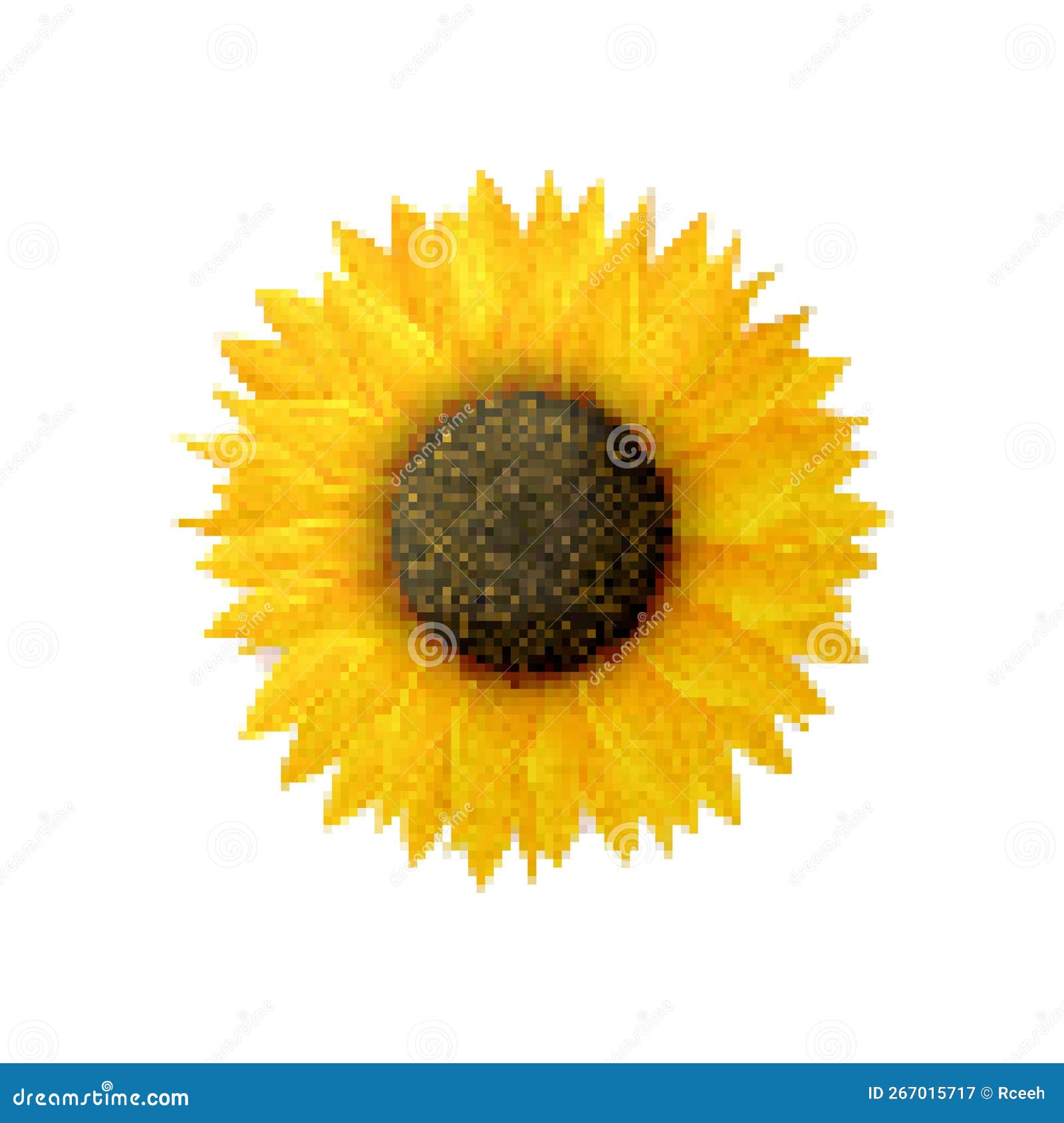 Sunflower pixel art icon stock vector. Illustration of pattern - 267015717