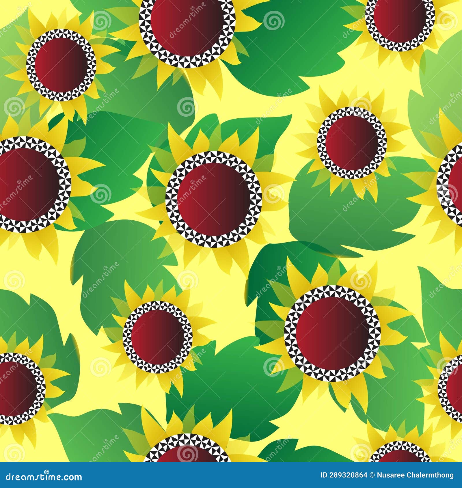 Sunflower Red Seed Pattern, Tile Stock Illustration - Illustration of ...