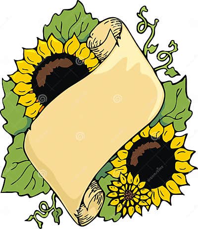 Sunflower scroll stock vector. Illustration of vector - 13529142