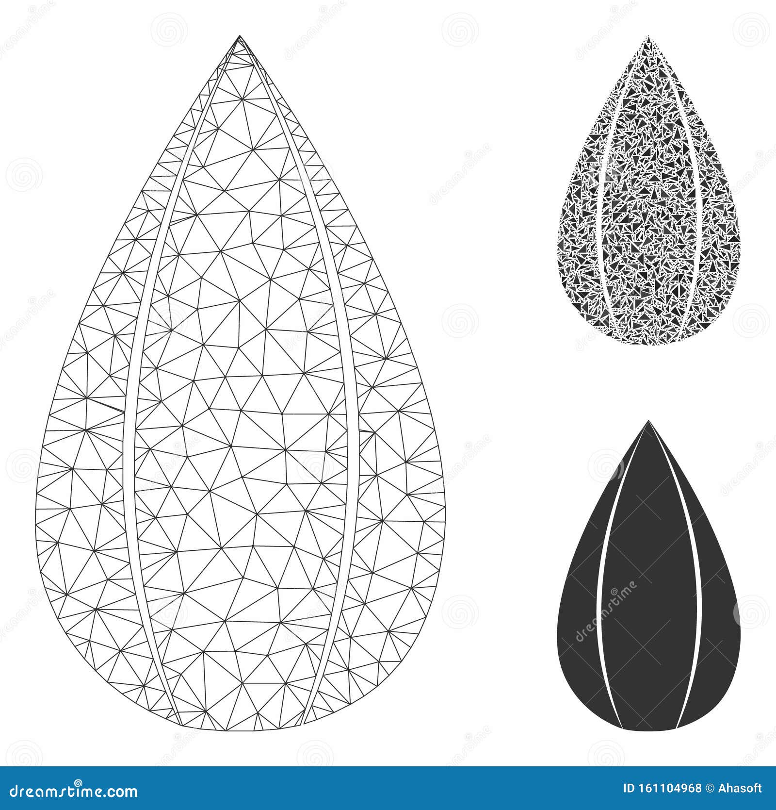 Sunflower Seed Vector Mesh 2D Model and Triangle Mosaic Icon Stock ...