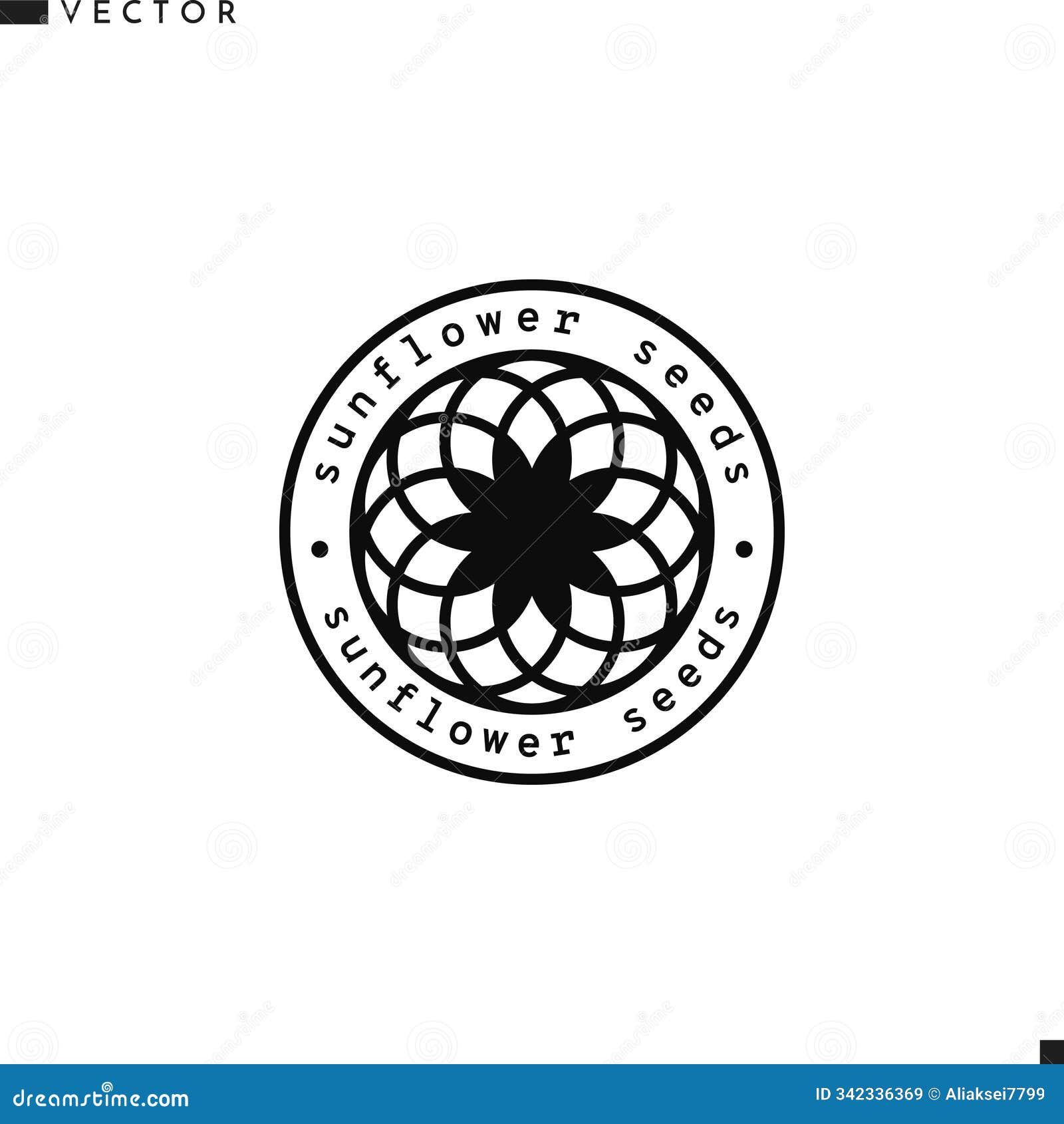 Sunflower seeds logo stock illustration. Illustration of black - 342336369