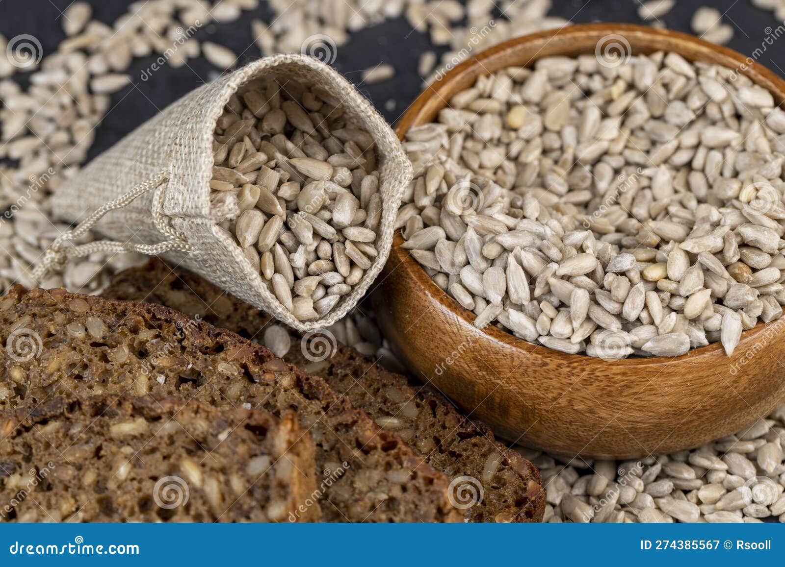 Sunflower Seeds Peeled from the Black Shell Stock Image - Image of ...