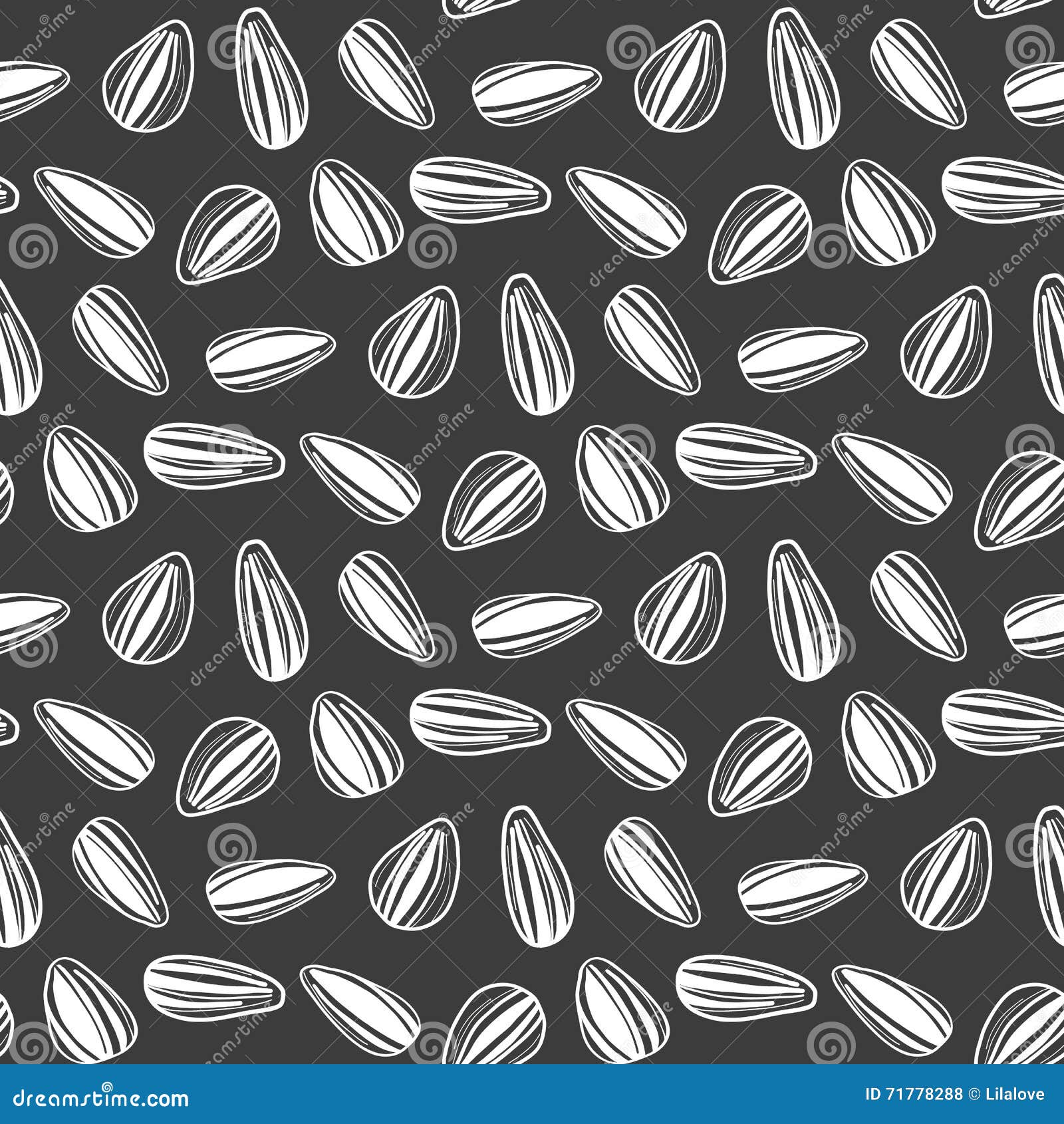 Sunflower Seeds Seamless Pattern Stock Vector - Illustration of doodle ...
