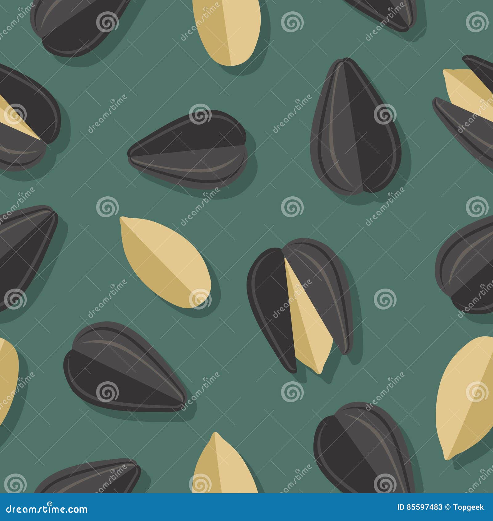 Sunflower Seeds Seamless Pattern Stock Vector - Illustration of crop ...