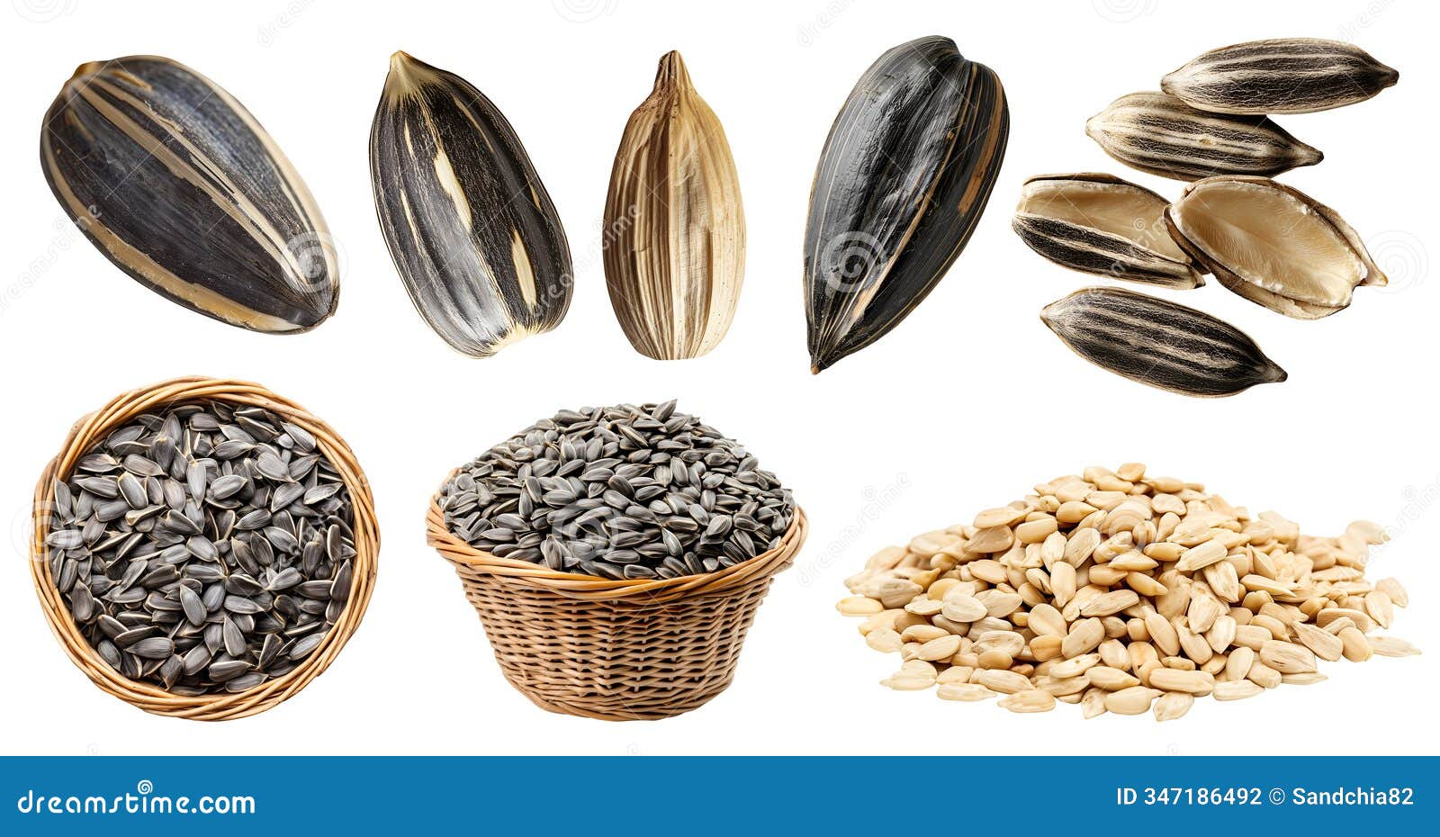 Sunflower Seeds Seed Nut Fruit, Many Angles Pile Stack, Basket, Shell ...