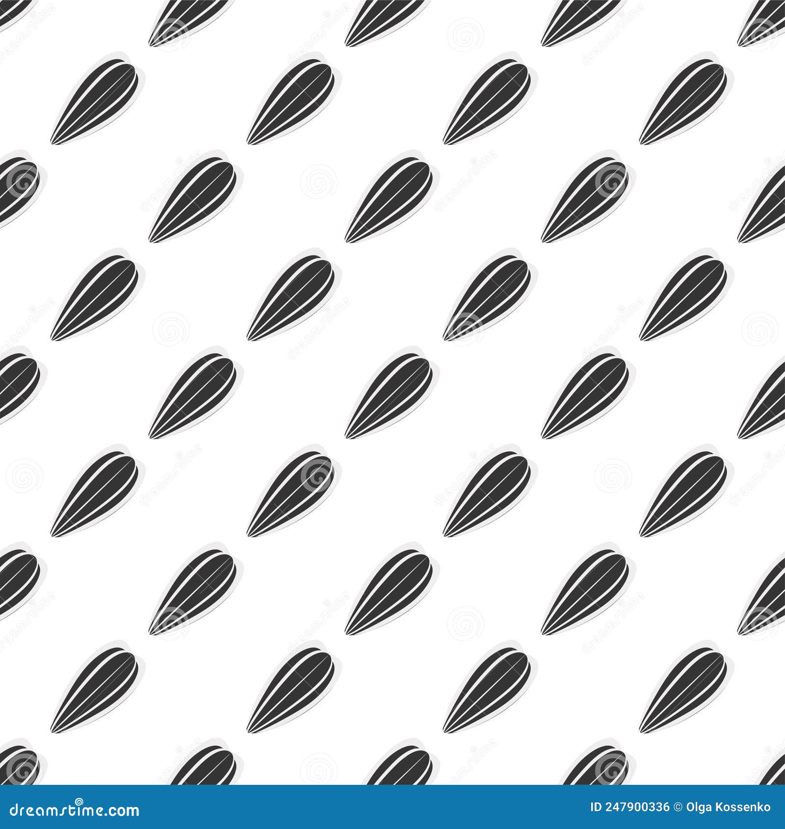 Sunflower Seeds. Vector Seamless Pattern Stock Vector - Illustration of ...