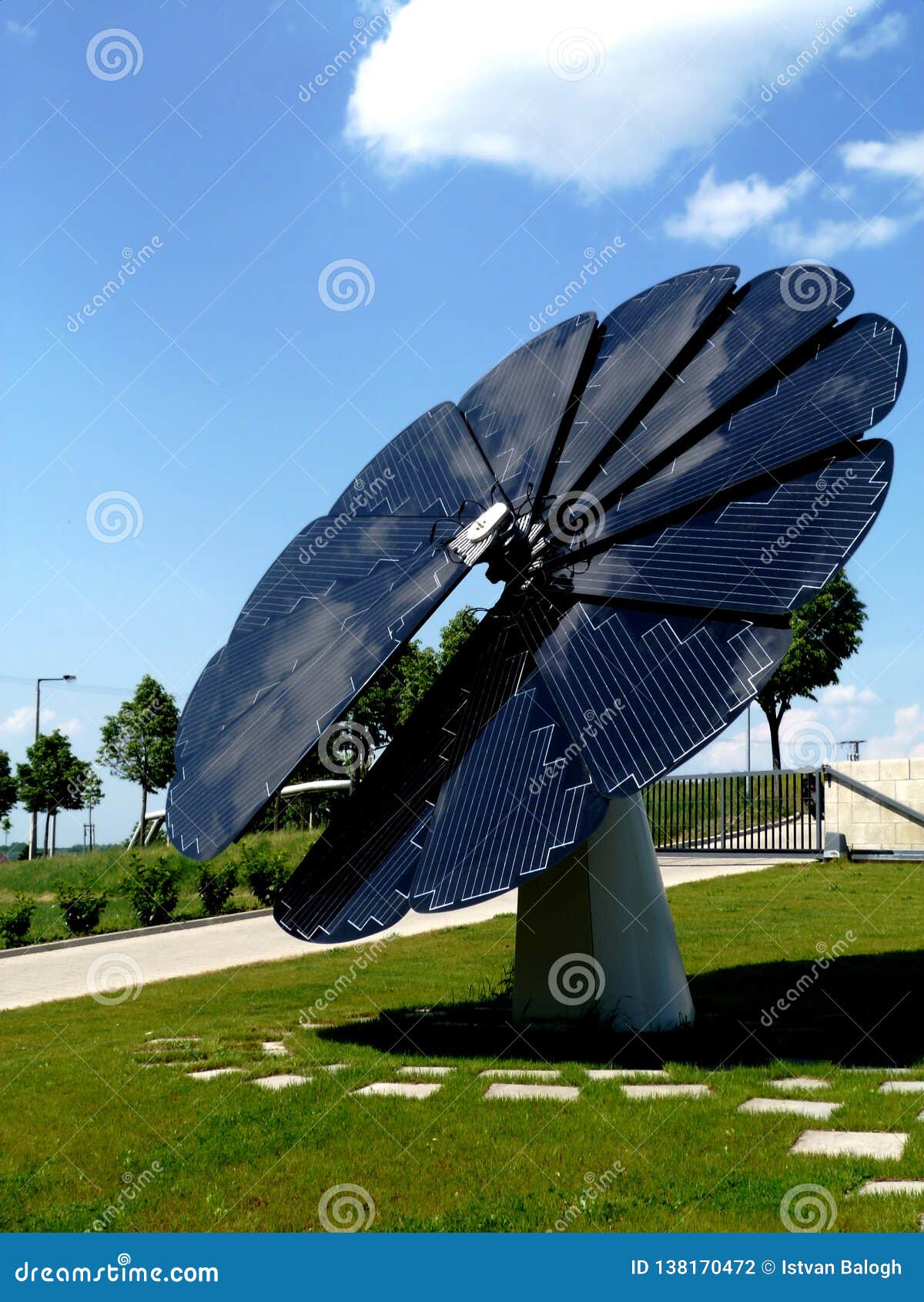 Sunflower Shaped Self Controlled Solar Panel Stock Photo ...