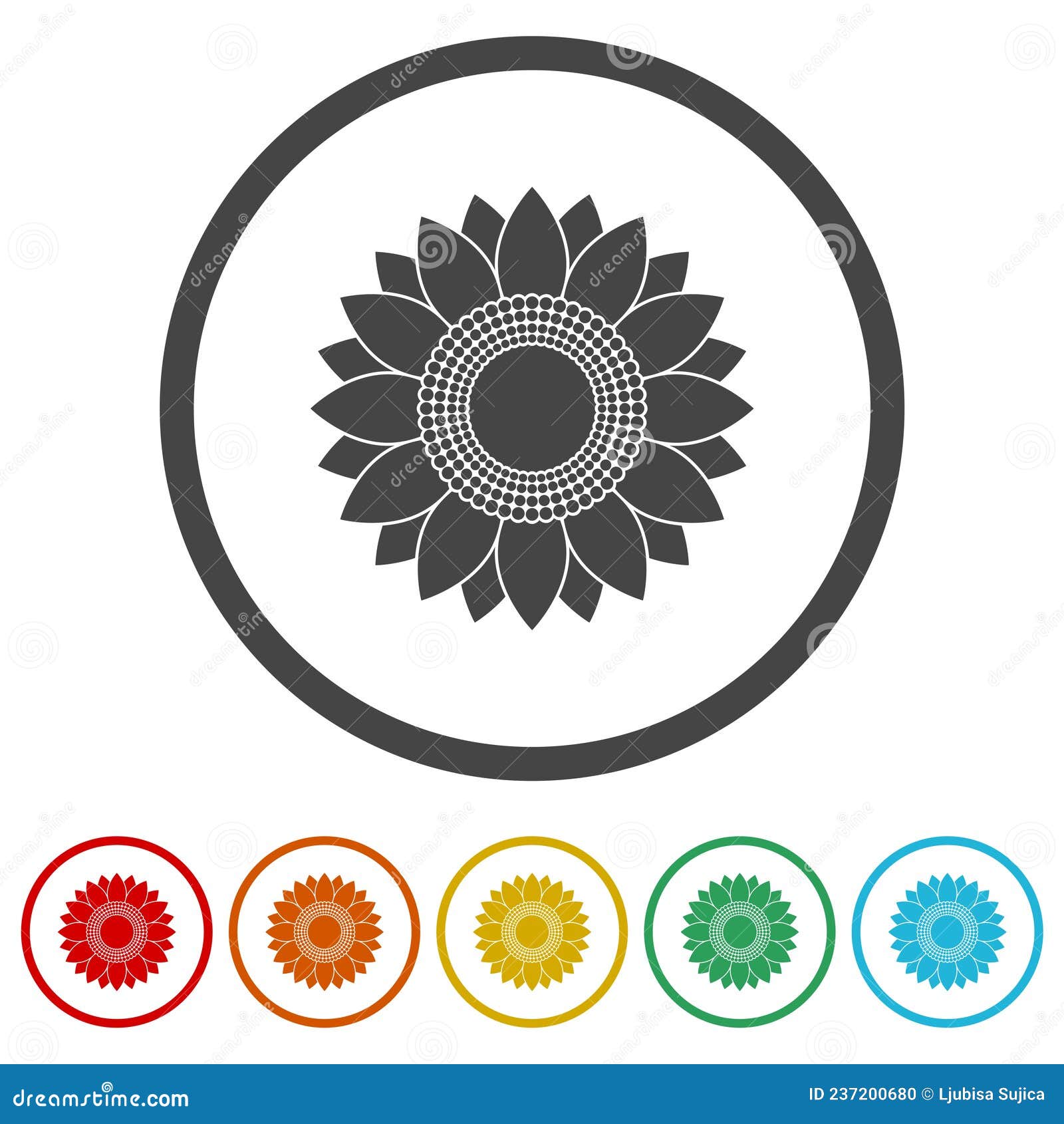 Sunflower Simple Icon. Flower Silhouette Vector Illustration. Sunflower ...