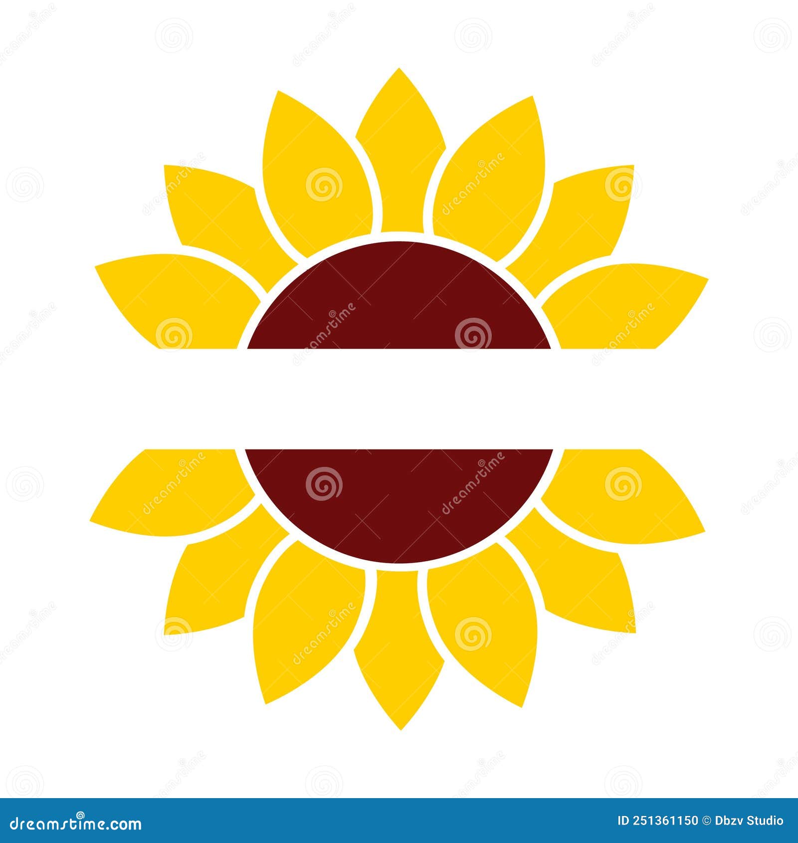 Set Of Sunflower. Split Monogram. Vector Paper Cut Template. Sunflower ...