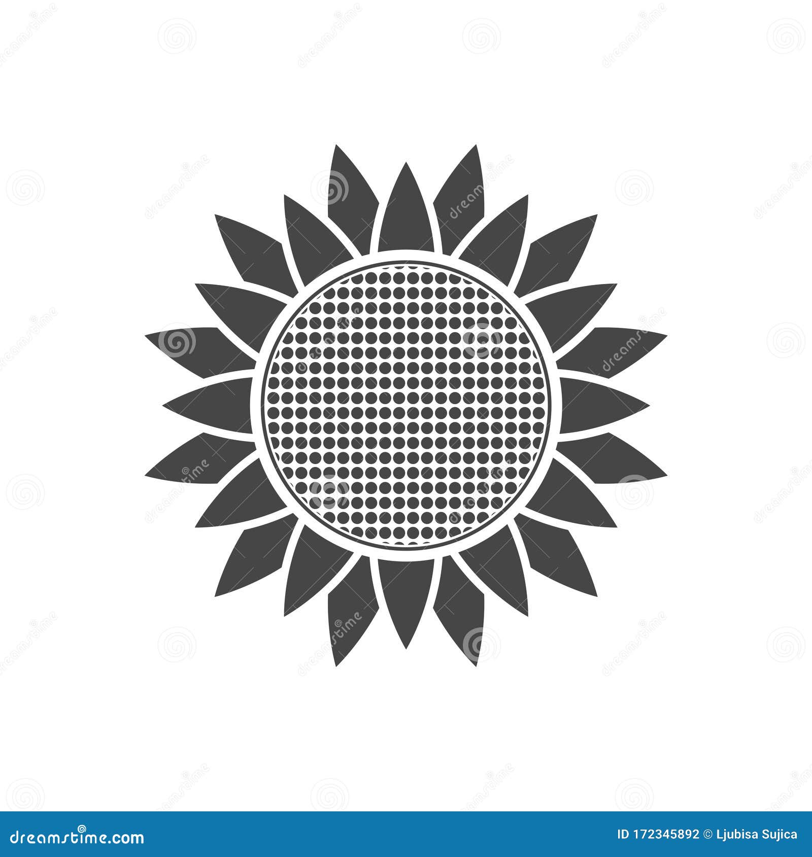 Sunflower symbol icon stock vector. Illustration of element - 172345892