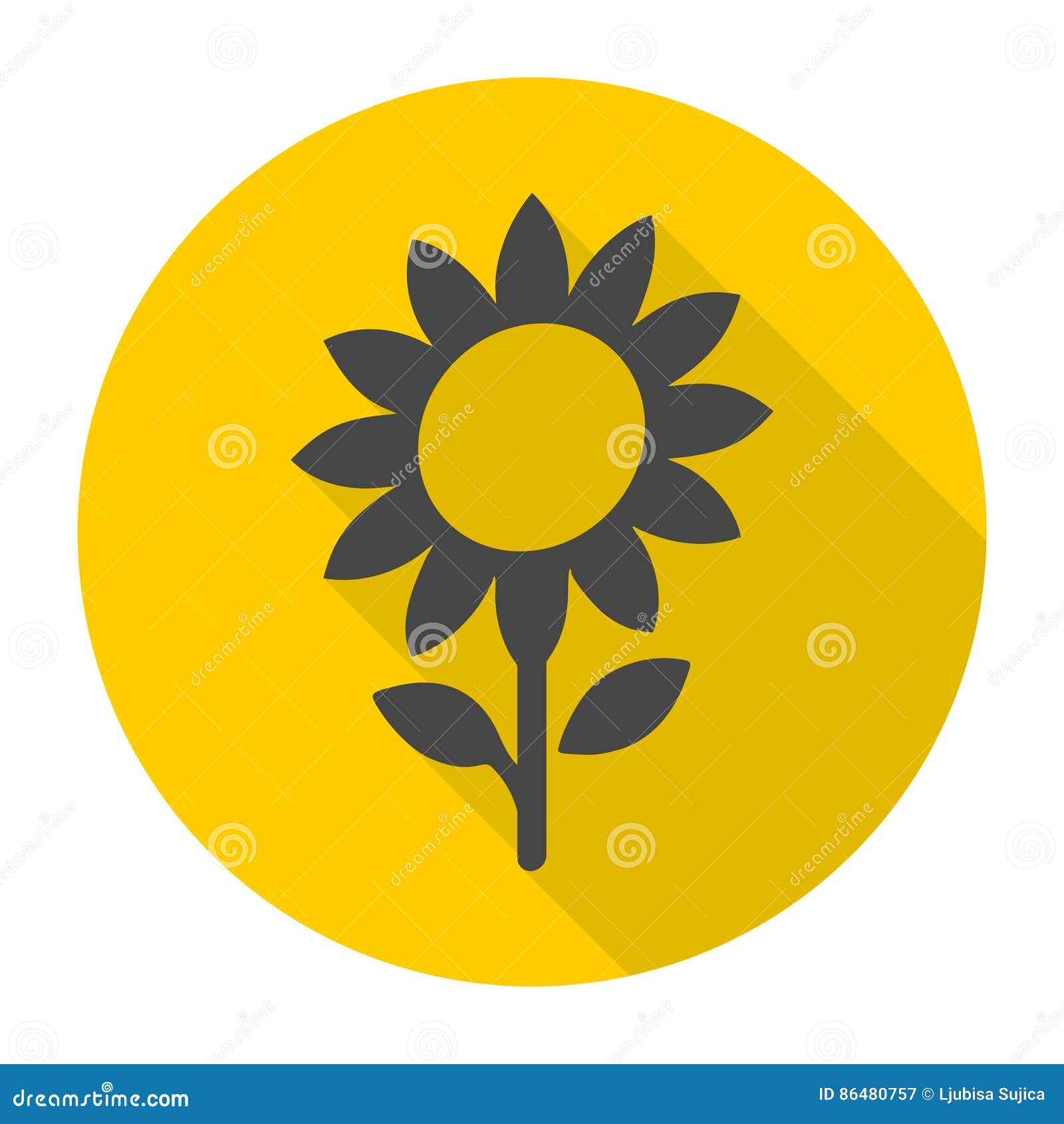 Sunflower symbol icon stock vector. Illustration of blossom - 86480757
