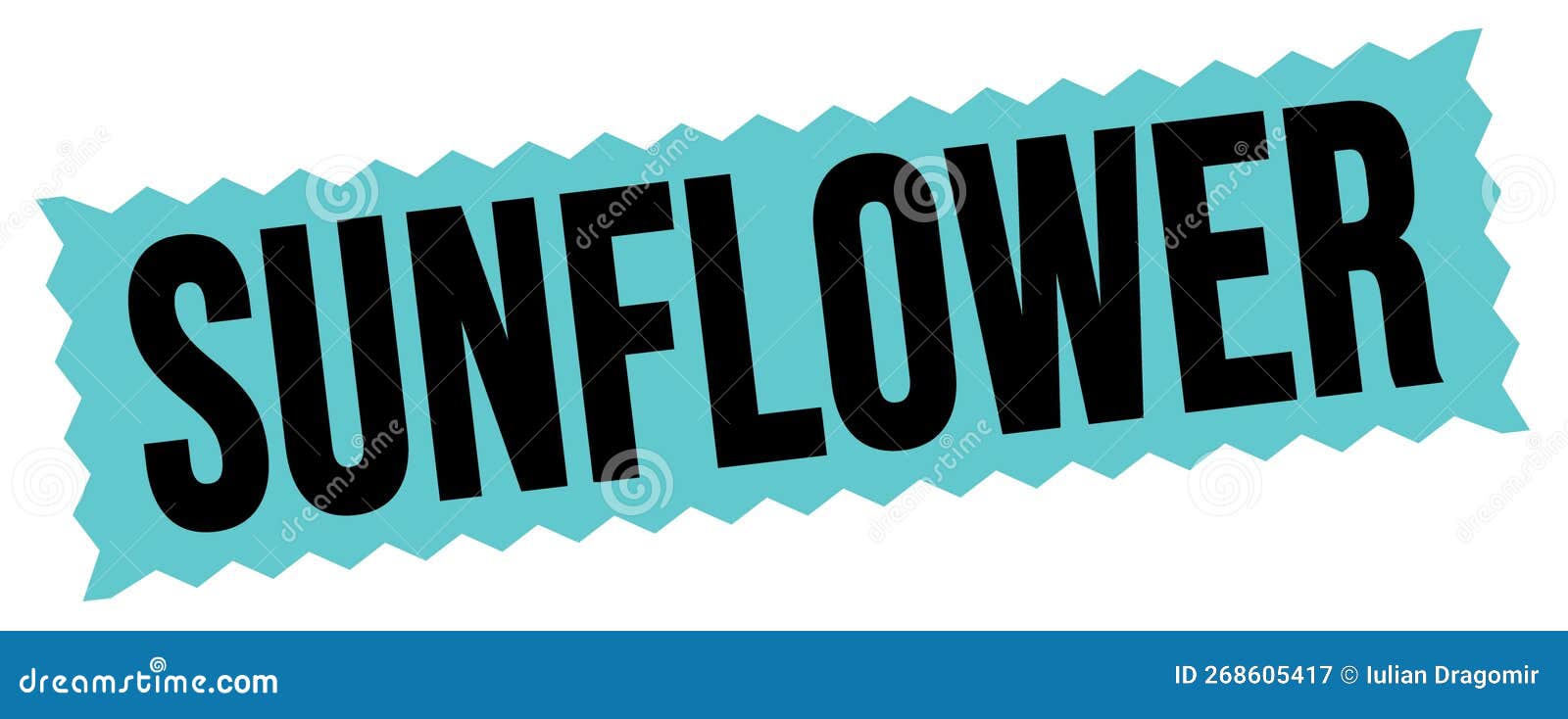 SUNFLOWER Text Written on Blue-black Zig-zag Stamp Stock Illustration ...