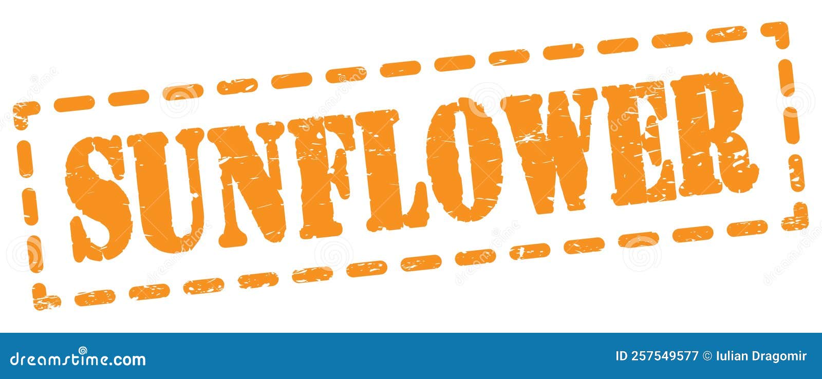 SUNFLOWER Text Written on Orange Stamp Sign Stock Illustration ...