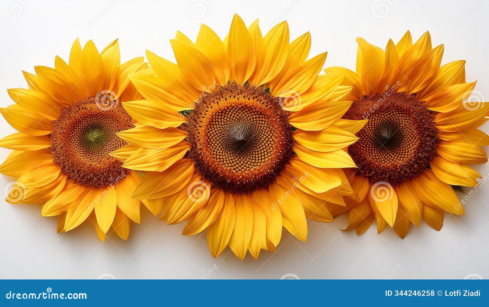 Sunflower Top View Full Length Isolate on White Background Stock Photo ...