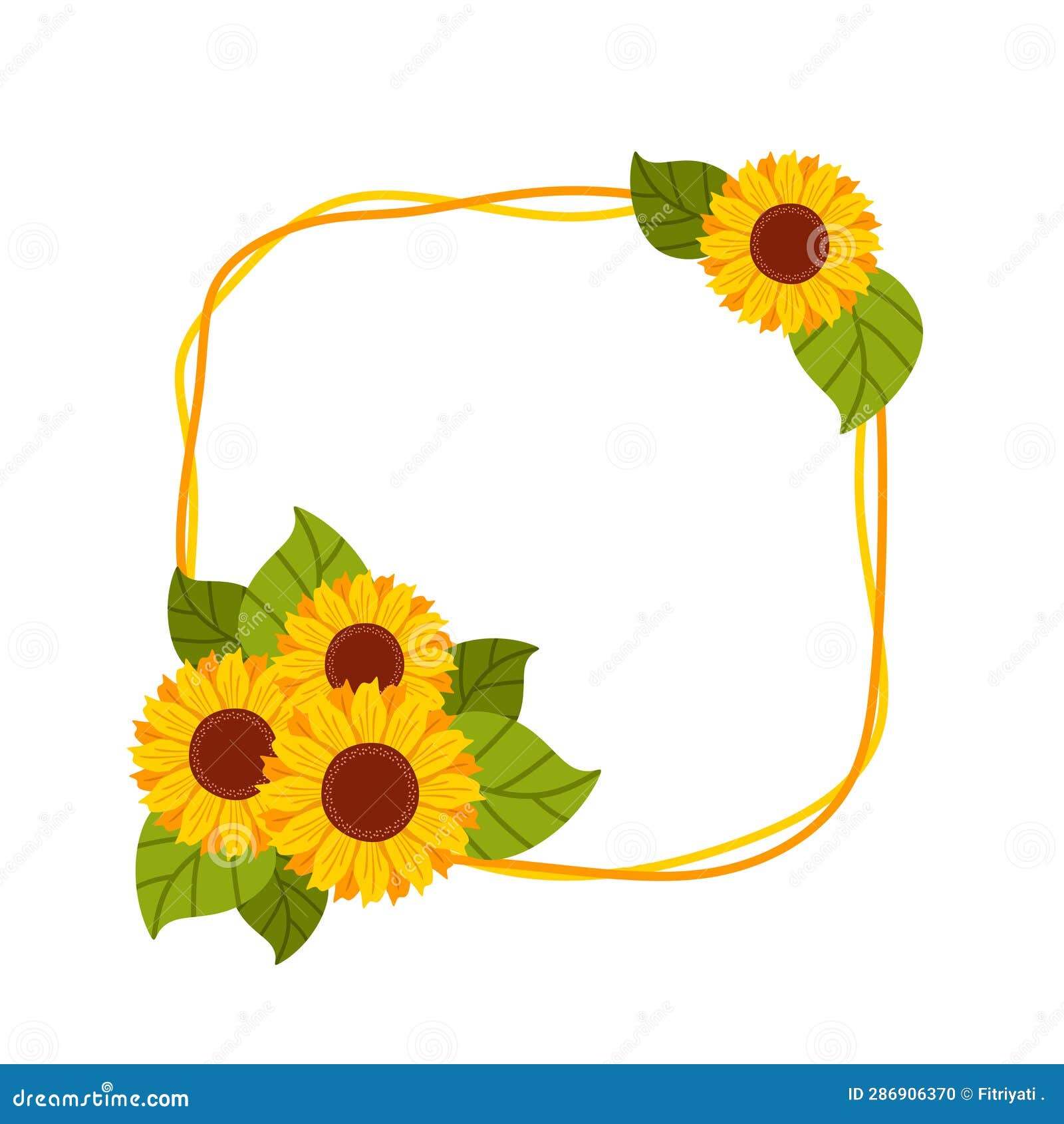 Sunflower vector frame stock illustration. Illustration of produce ...