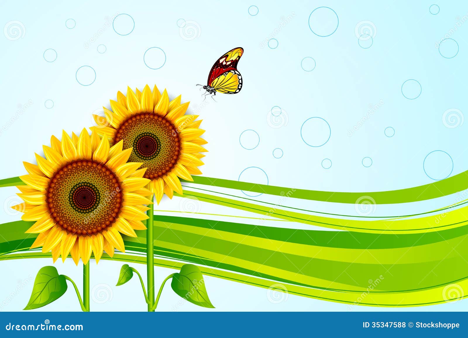 Sunflower stock vector. Illustration of floral, flower - 35347588