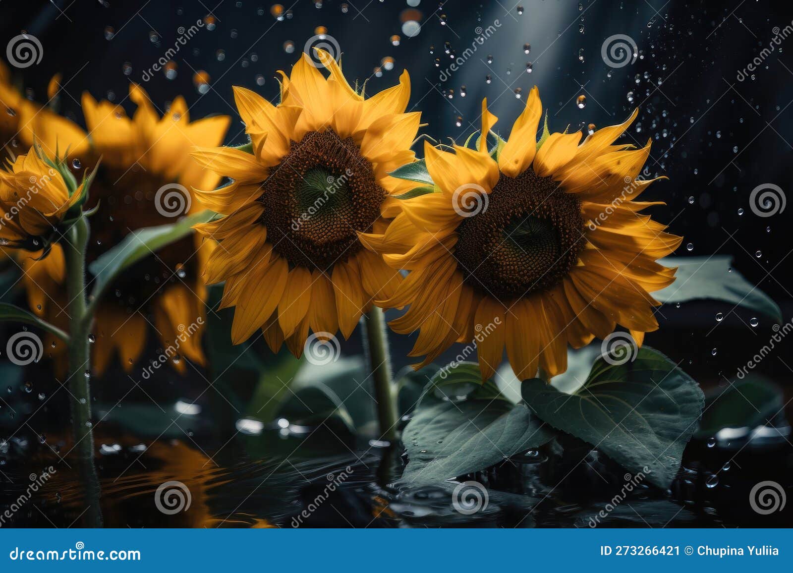 Sunflowers in Motion. AI Generated Stock Illustration - Illustration of ...