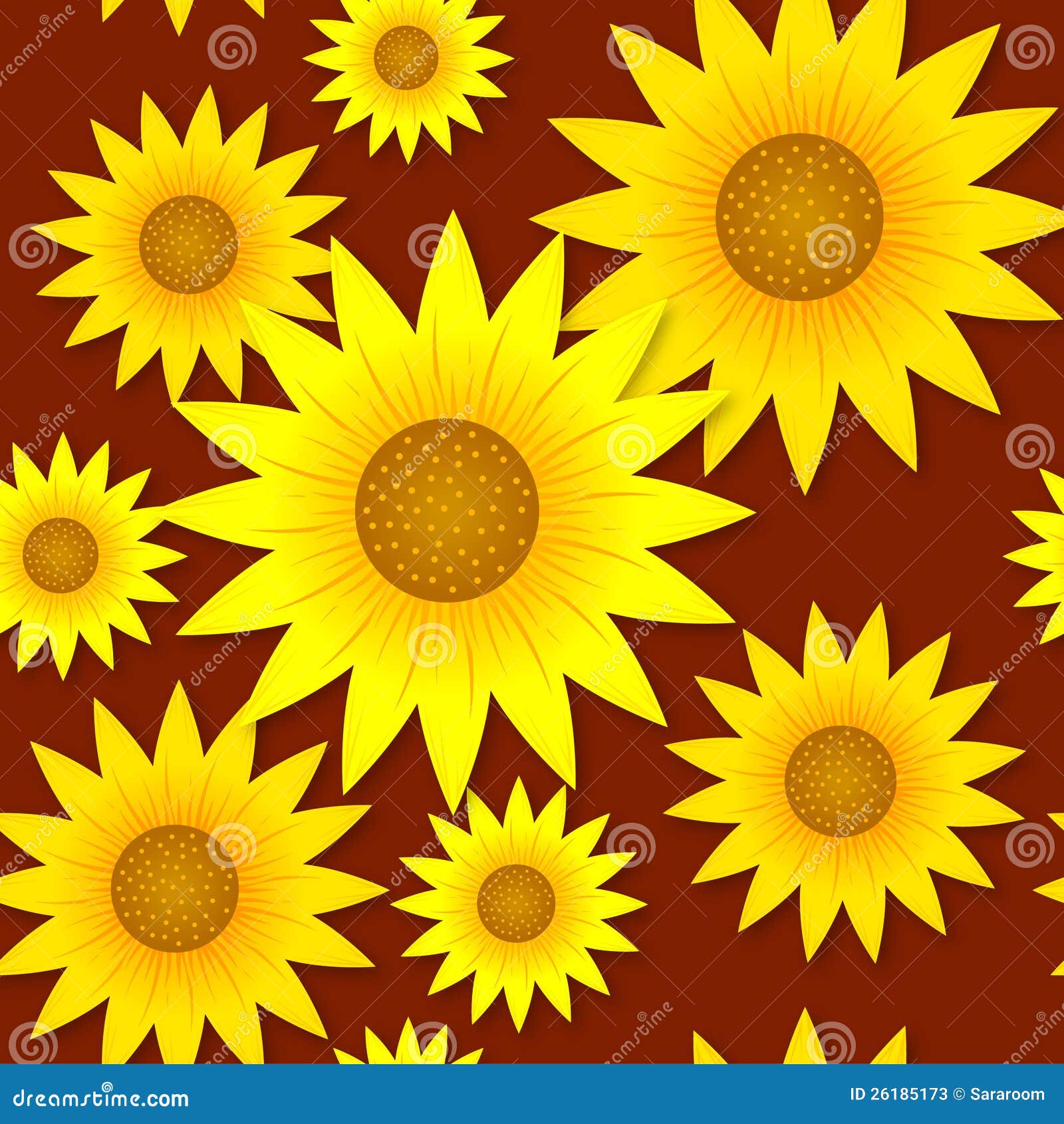 Sunflowers pattern stock vector. Illustration of graphic - 26185173