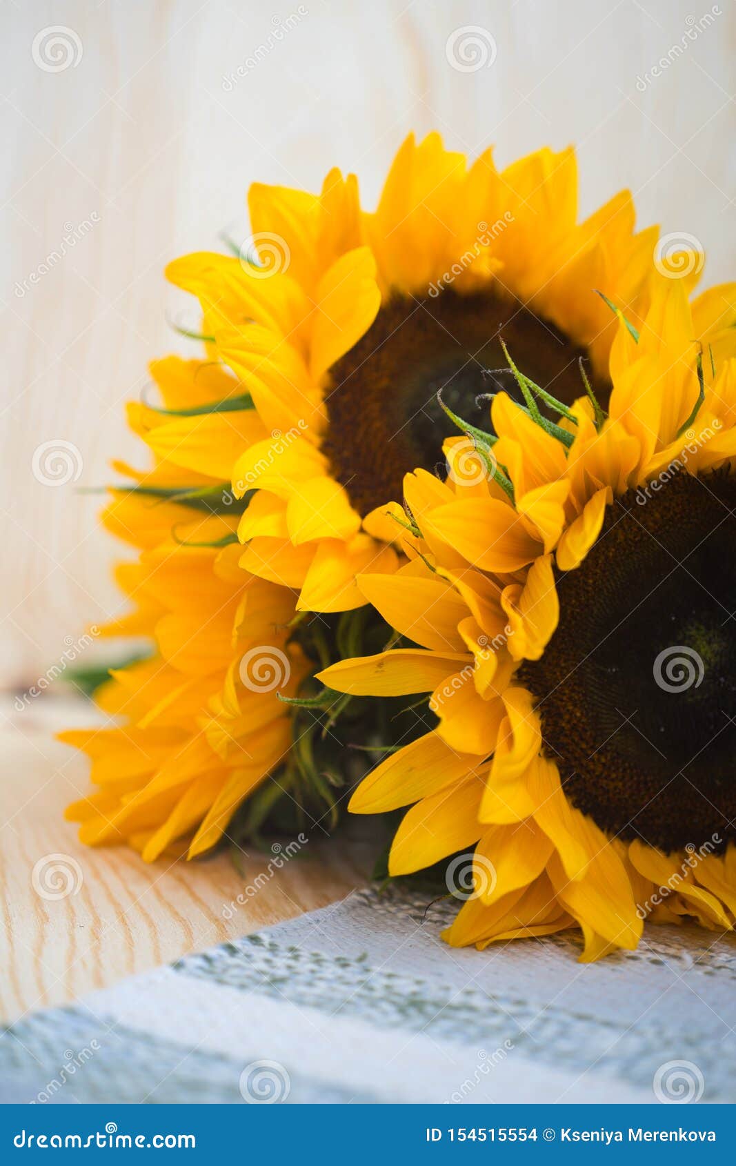 Sunflowers on a Wood and Rustic Background Stock Photo - Image of ...