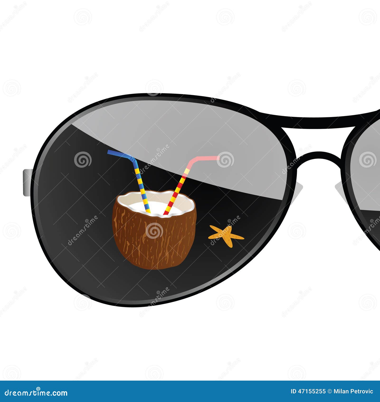 Sunglass with Coconut Art Vector Illustration Stock Vector ...