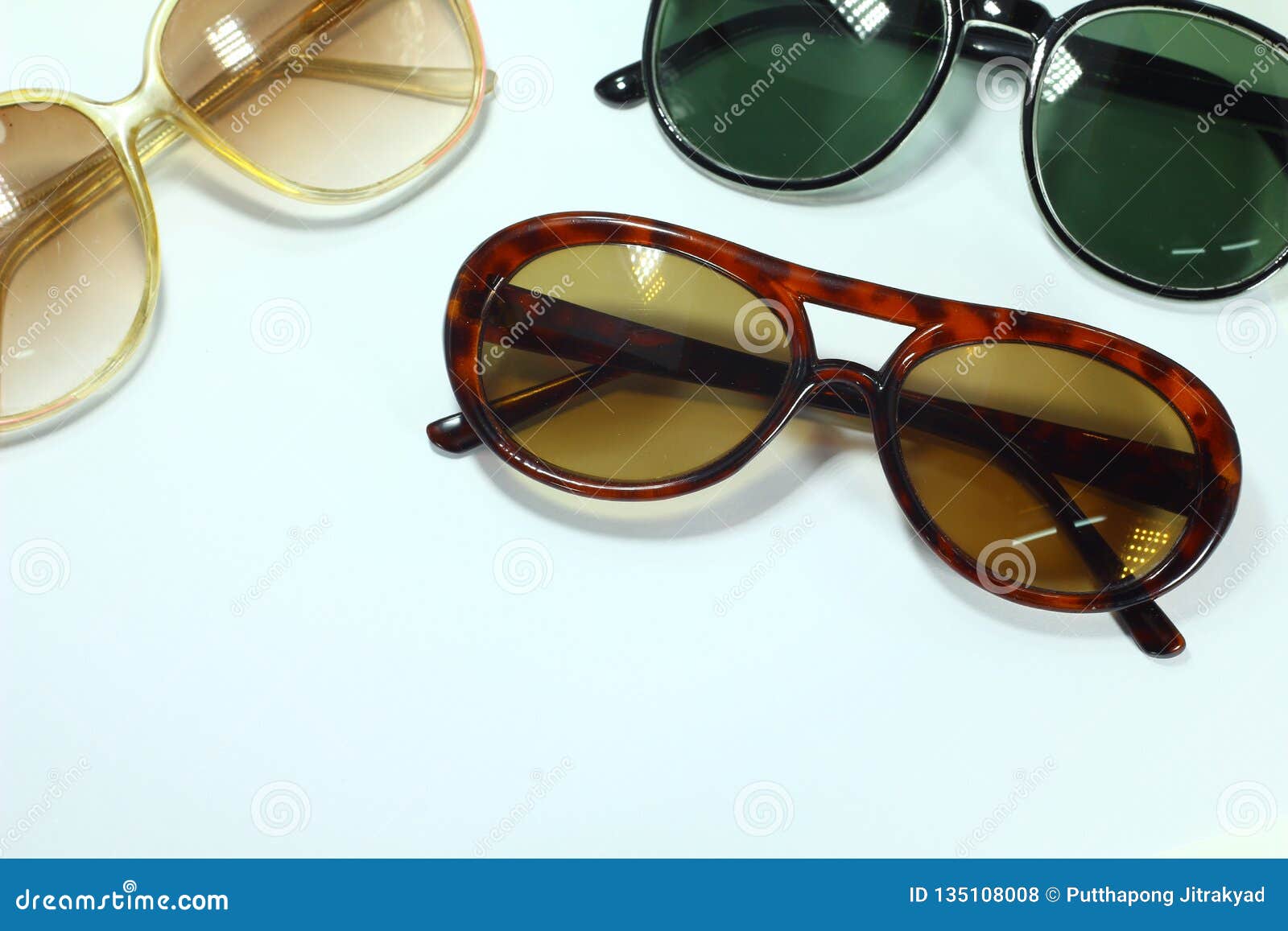 1960 Fashion Women Sunglass Retro Style on White Background Stock Photo ...
