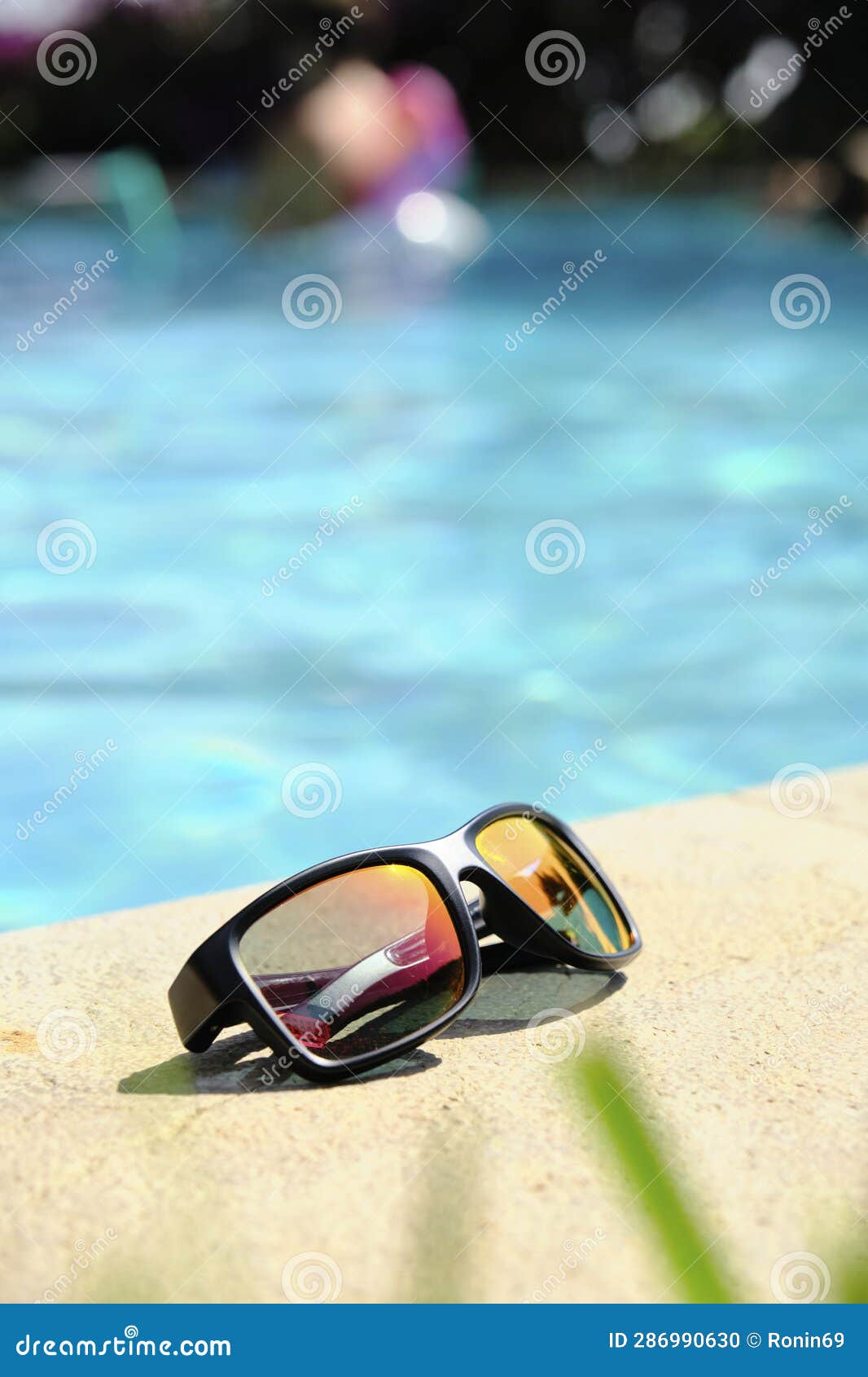 Sunglasses on the Background of the Pool Stock Photo - Image of retro ...