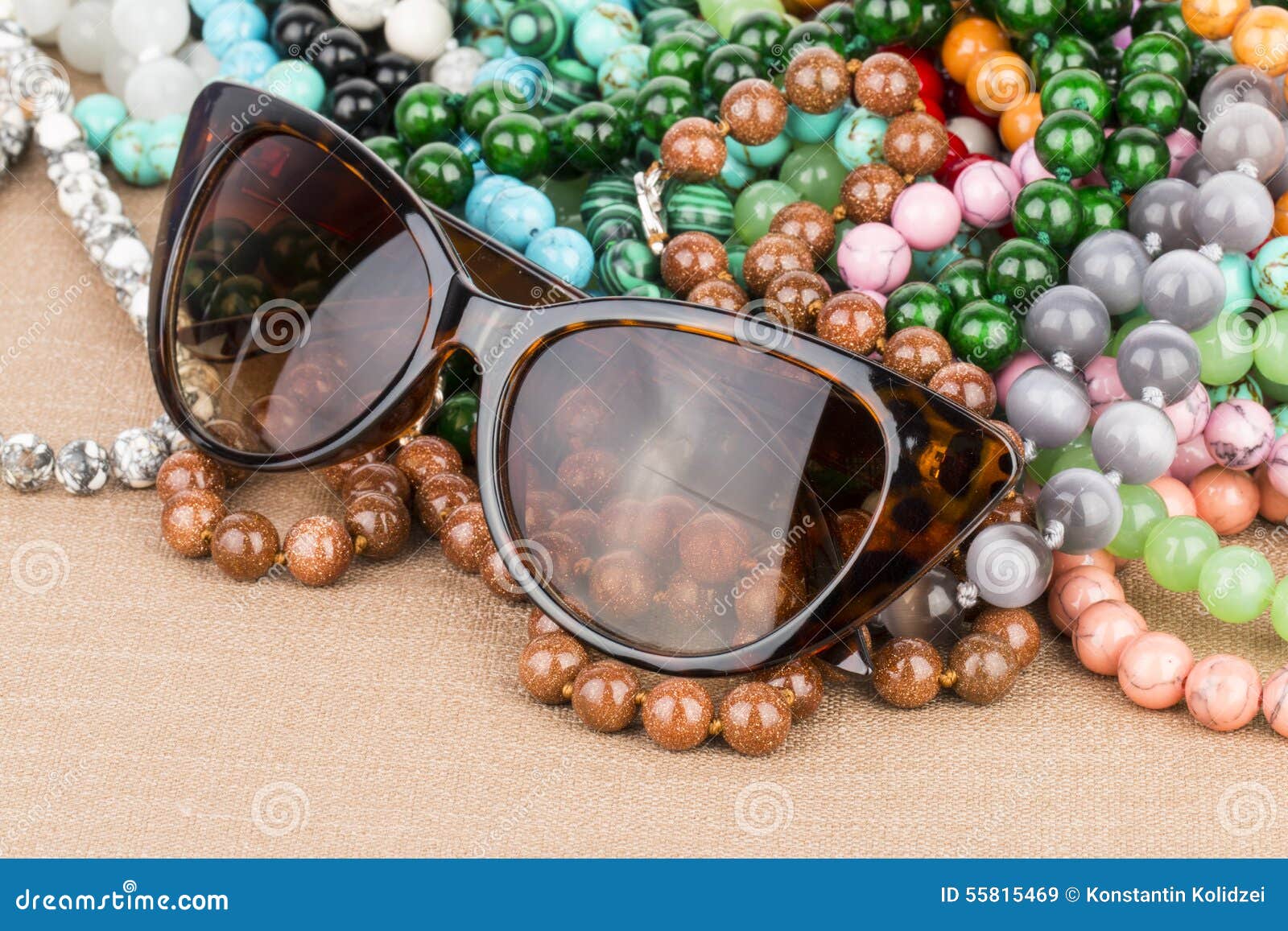 Sunglasses And Beads Stock Image Image Of Eyeglasses 55815469