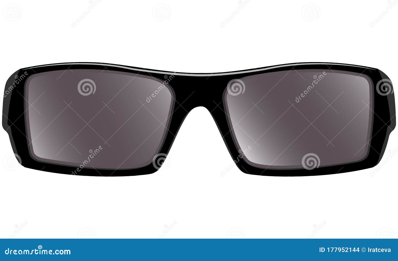 Sunglasses in Black Square Frame Classic Model Stock Vector ...