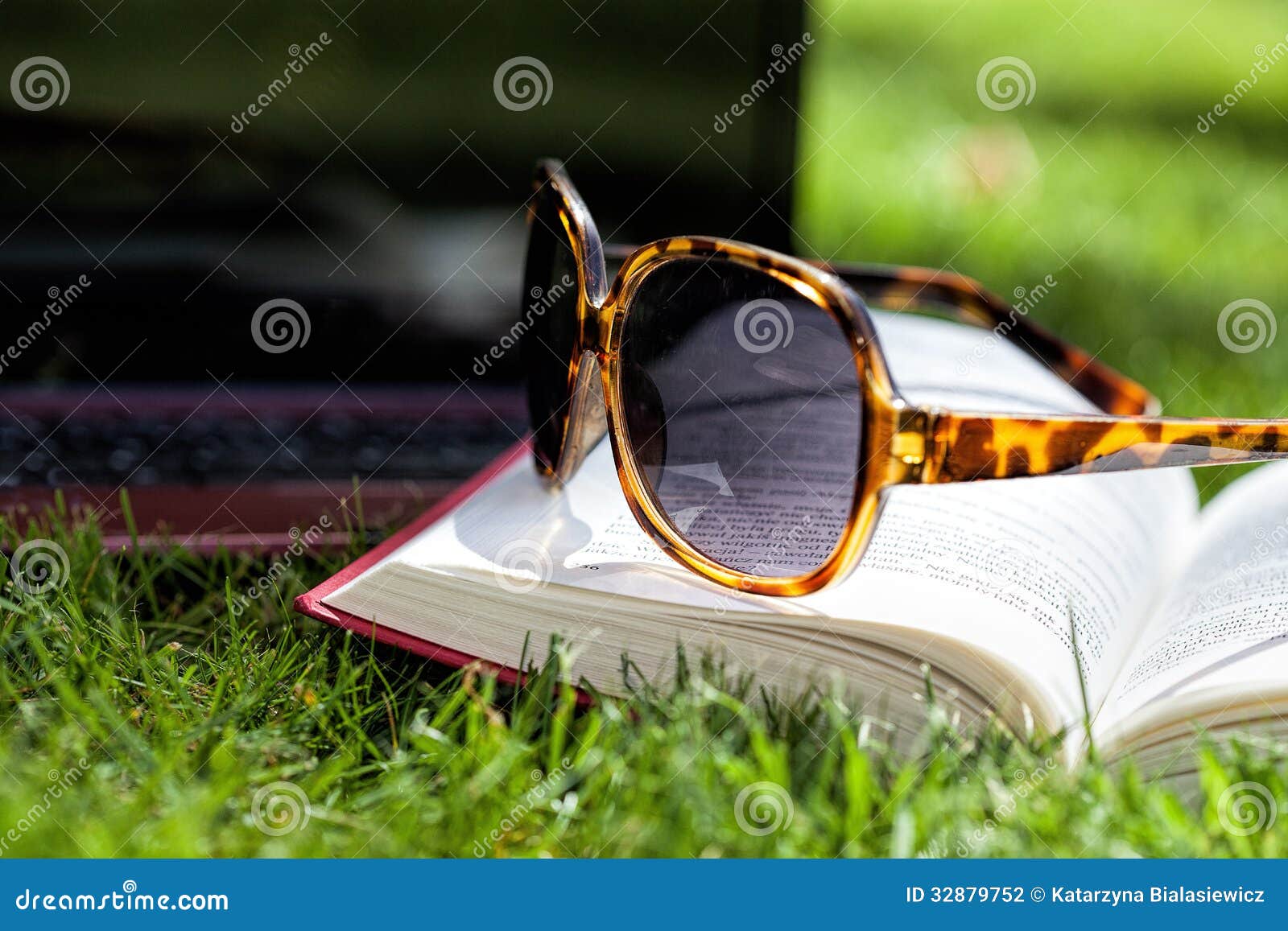Sunglasses and book stock photo. Image of outdoor, learn - 32879752