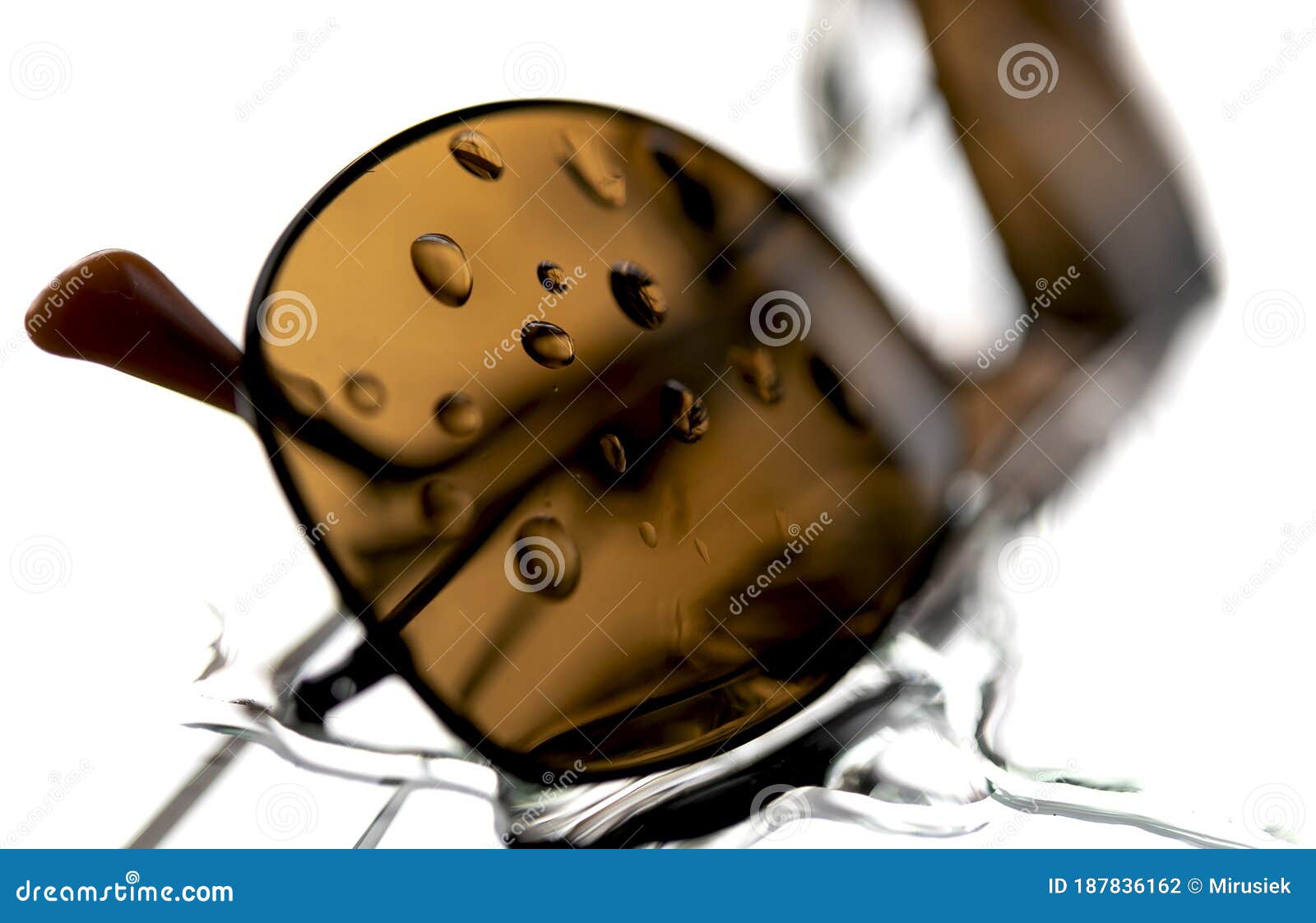 Sunglasses Closeup Macro Isolated with Water Drop Stock Photo - Image ...