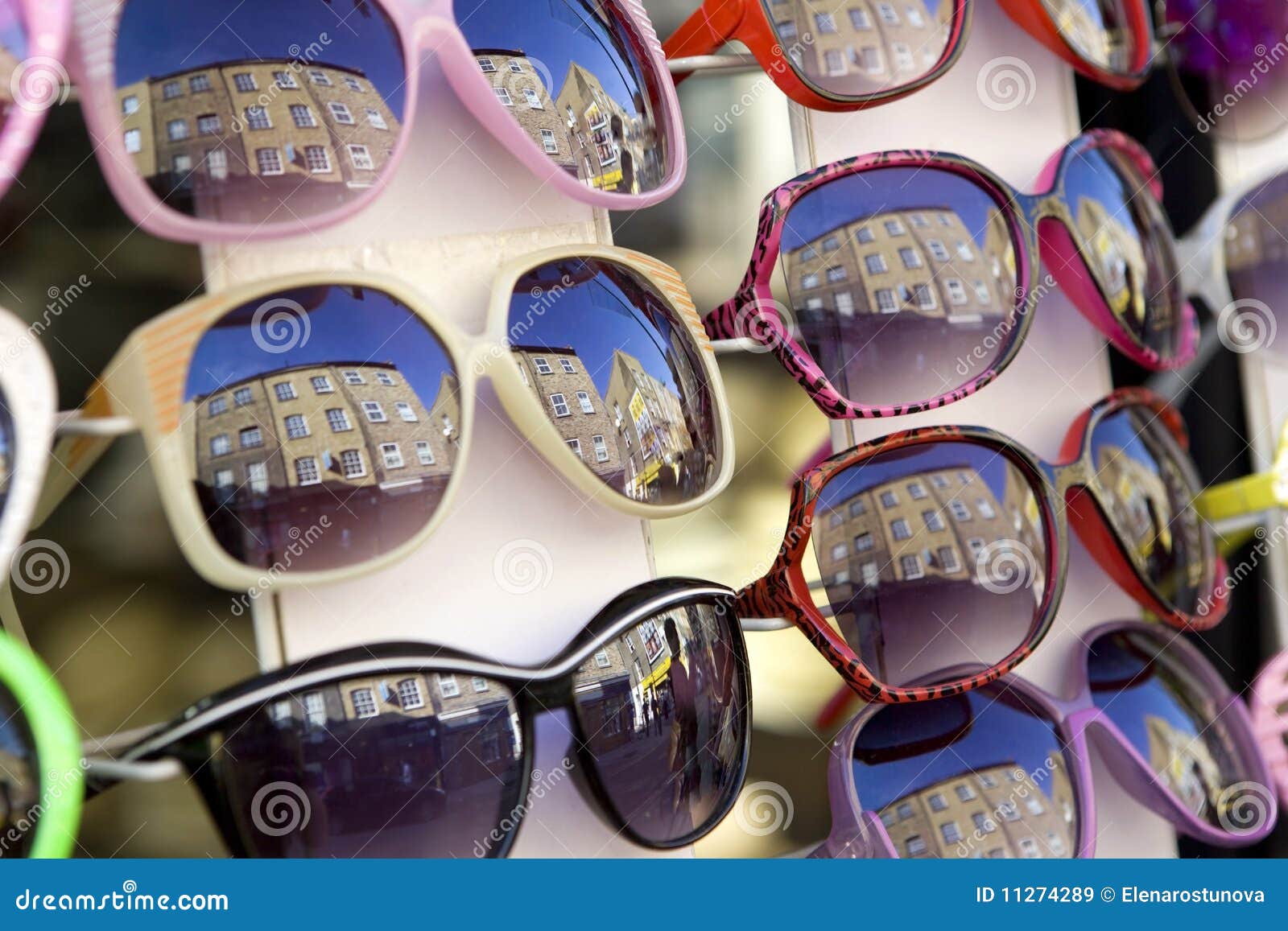 Sunglasses Collection with Reflection Stock Image - Image of fashion ...