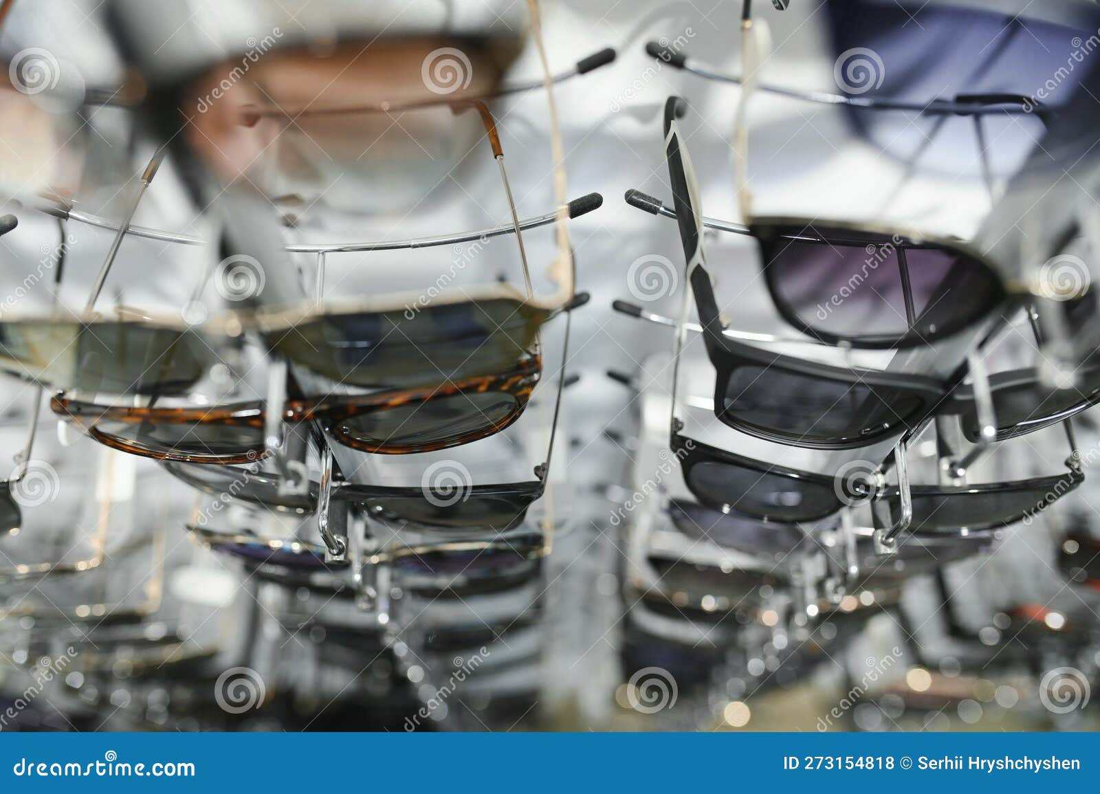 Sunglasses on Display Shelves in Glasses Store Stock Photo - Image of ...