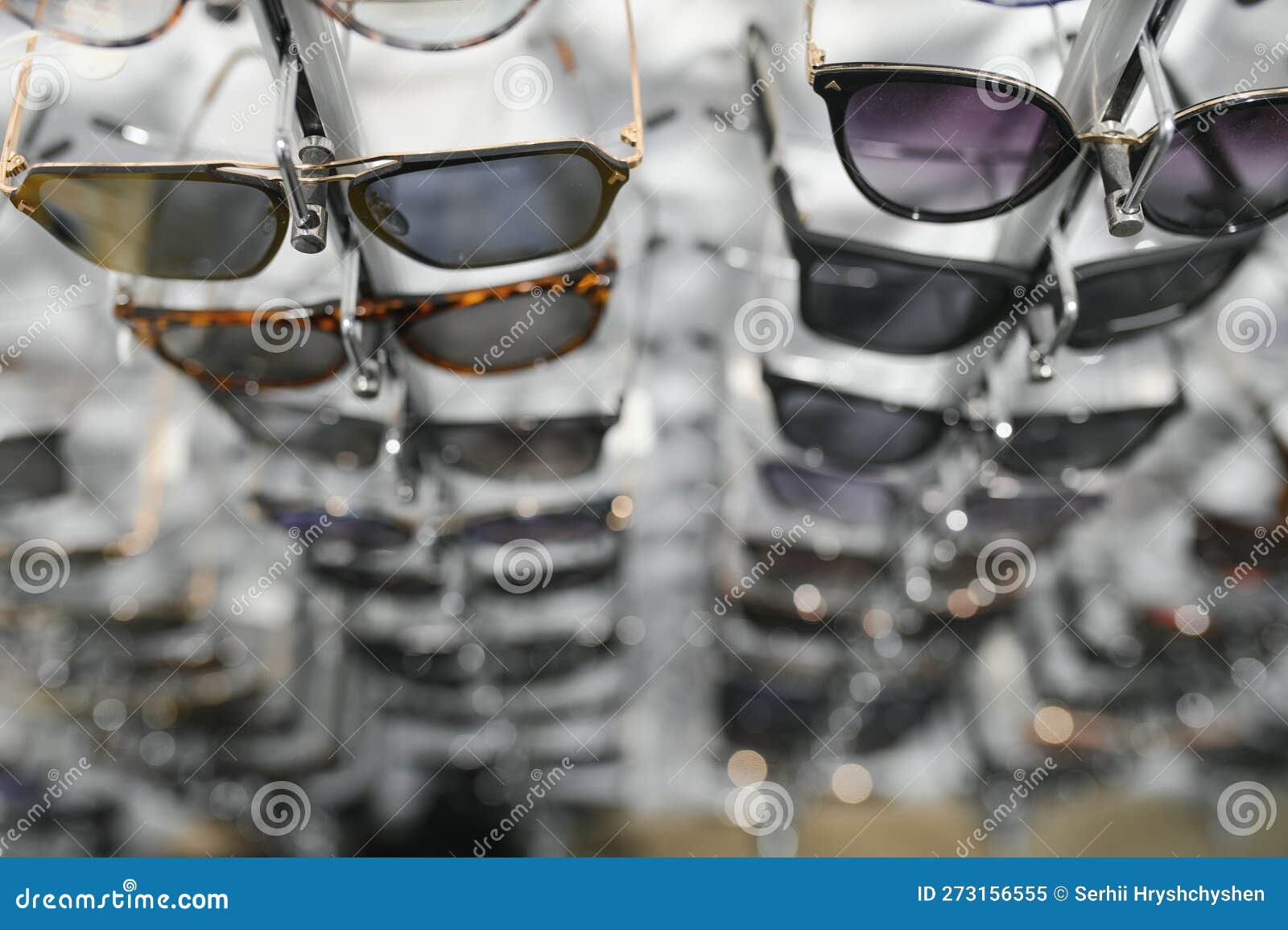 Sunglasses on Display Shelves in Glasses Store Stock Image - Image of ...