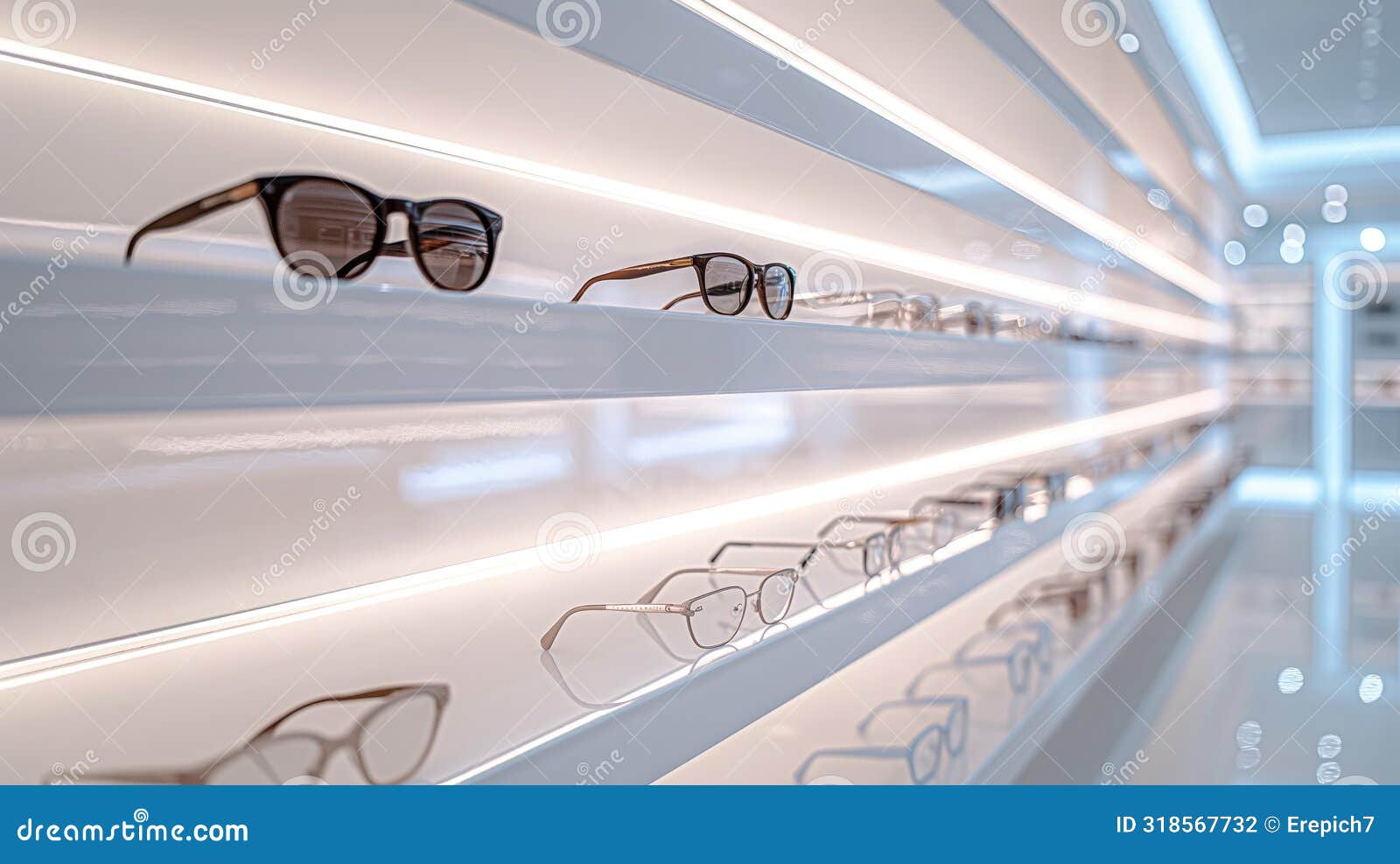 Sunglasses on Display in a Shop Window. 3d Rendering Stock Illustration ...