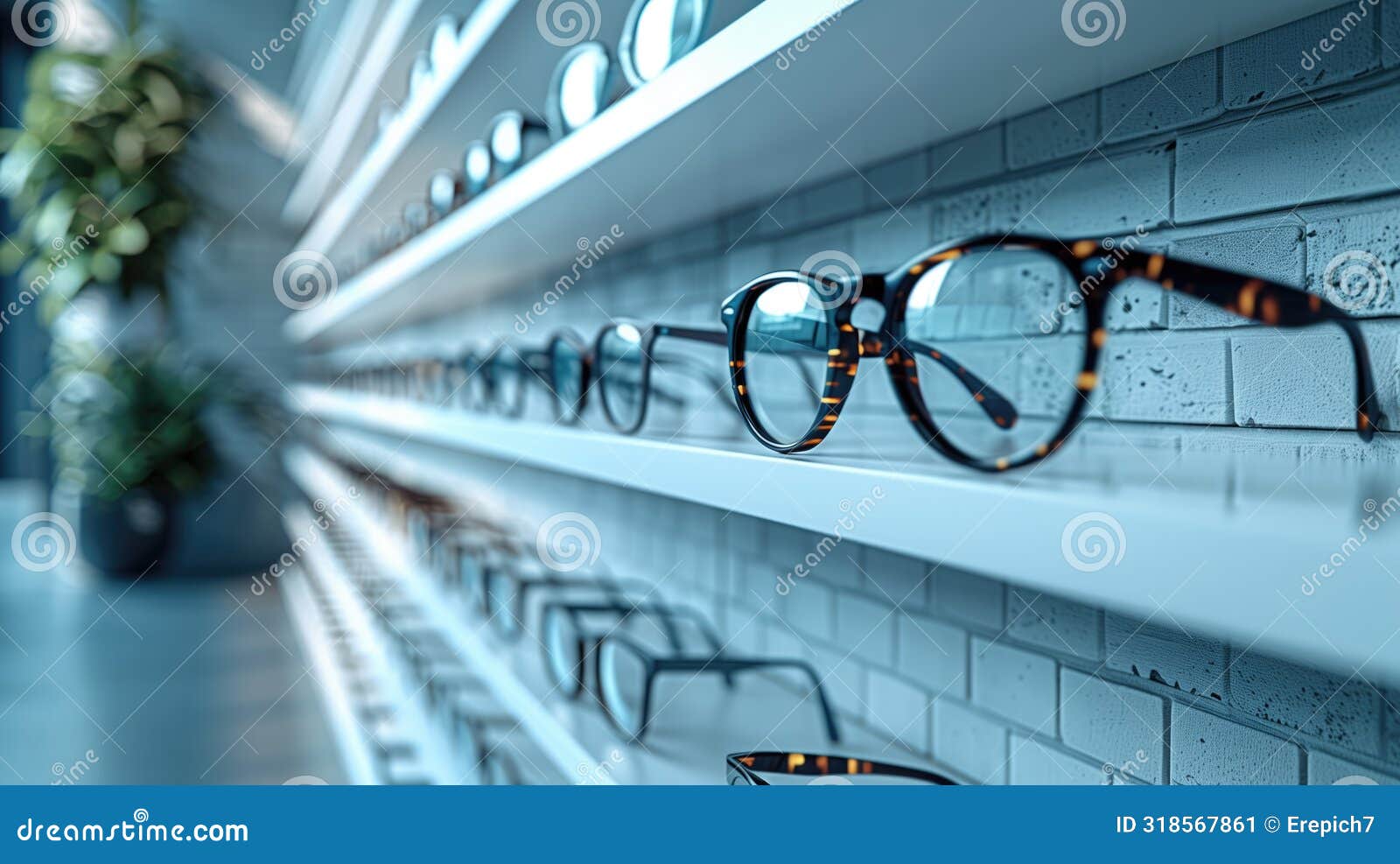 Sunglasses on Display in a Shop Window. 3d Rendering Stock Illustration ...