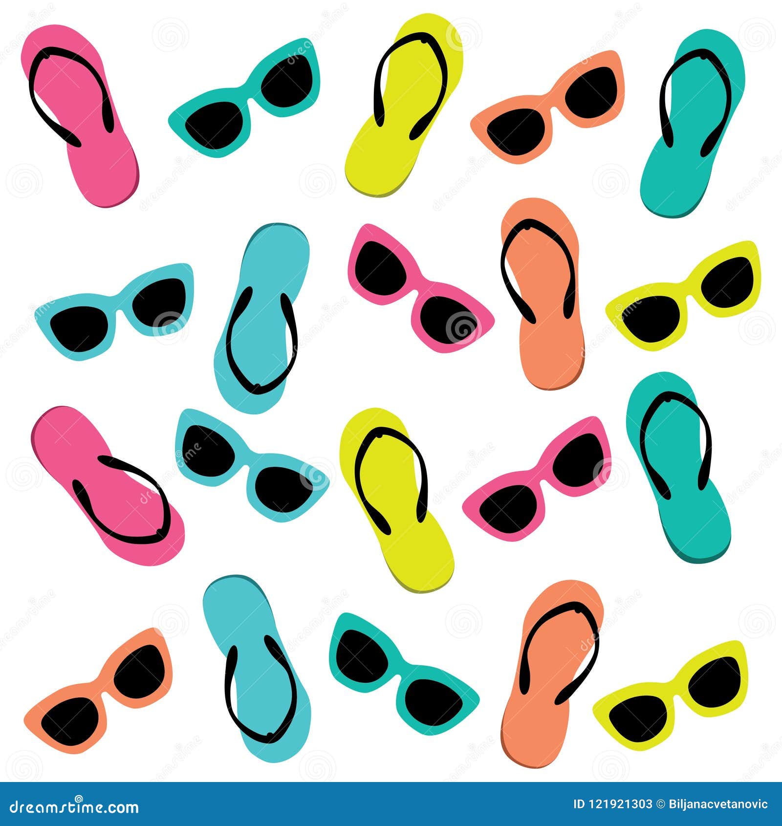 Sunglasses and flip-flops stock vector. Illustration of accessory ...