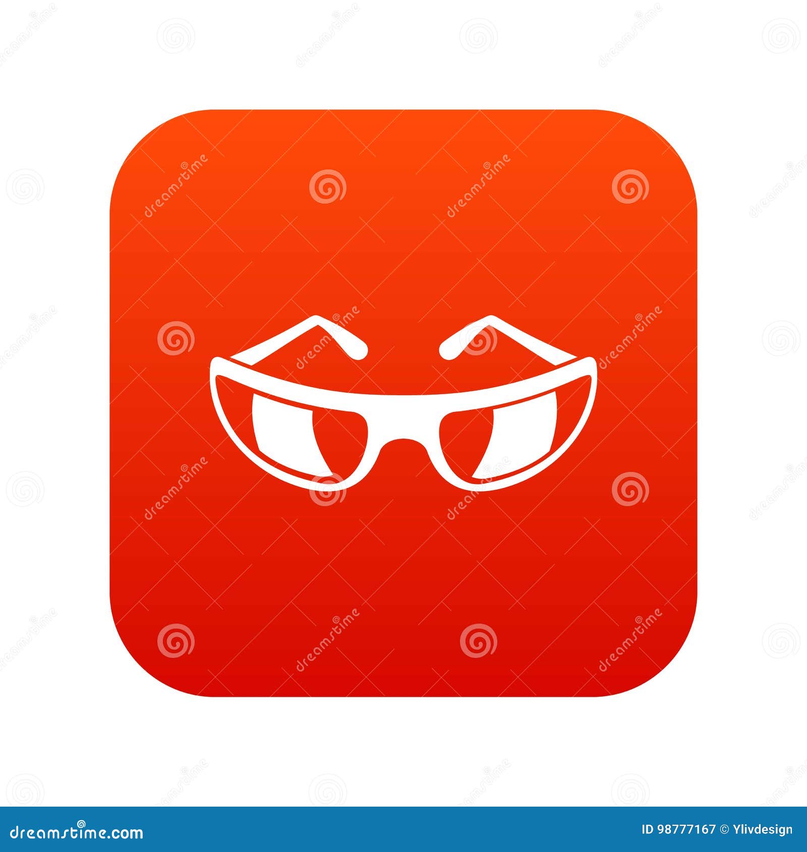Sunglasses Icon Digital Red Stock Vector - Illustration of reflection ...