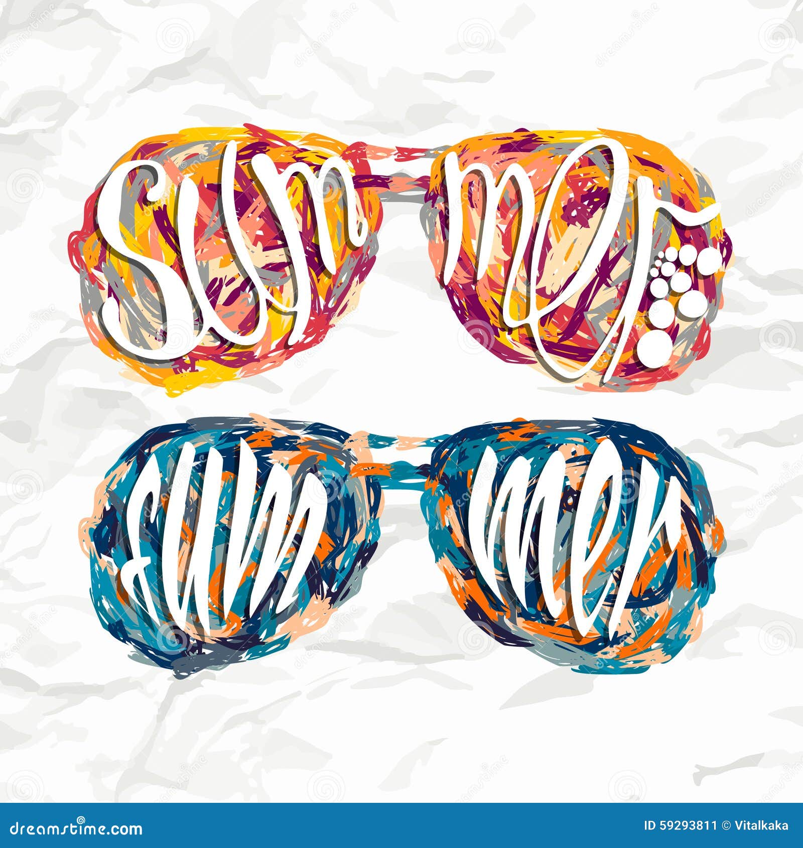 Sunglasses with Lettering Summer Stock Vector - Illustration of paper ...