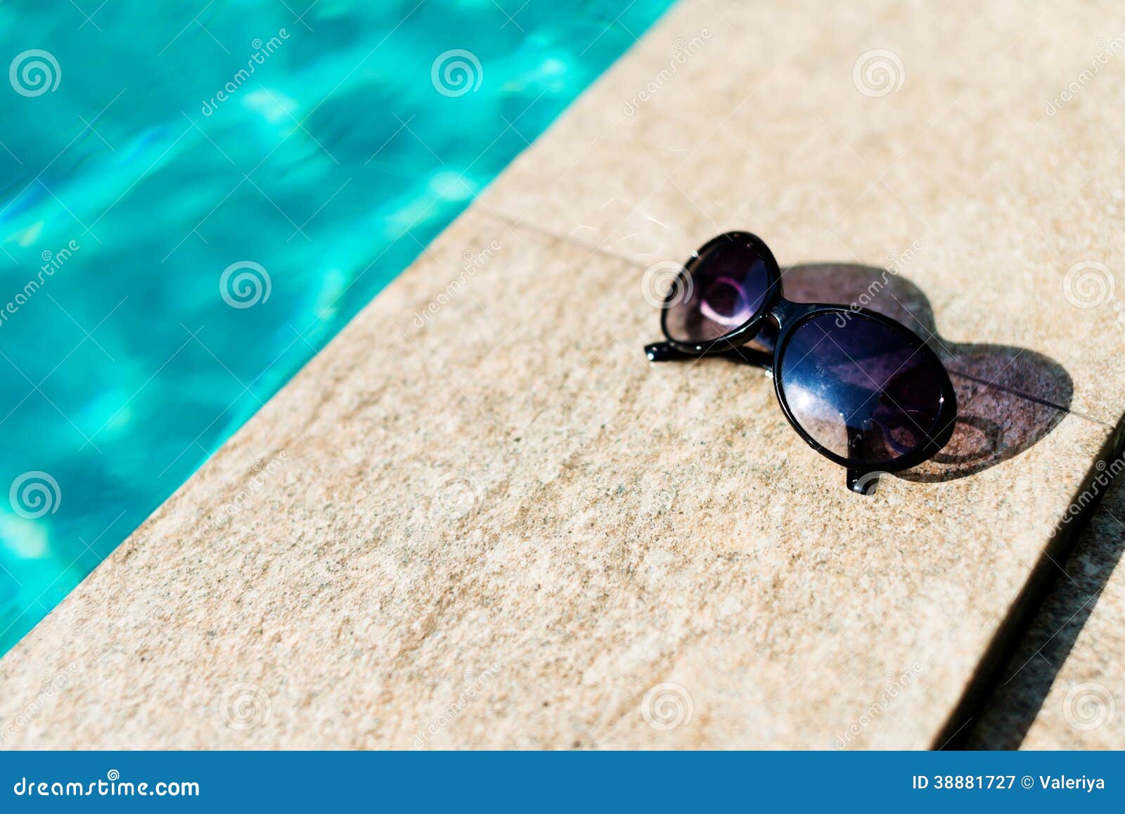 Sunglasses Near Swimming Pool Stock Image - Image of leisure, climate ...